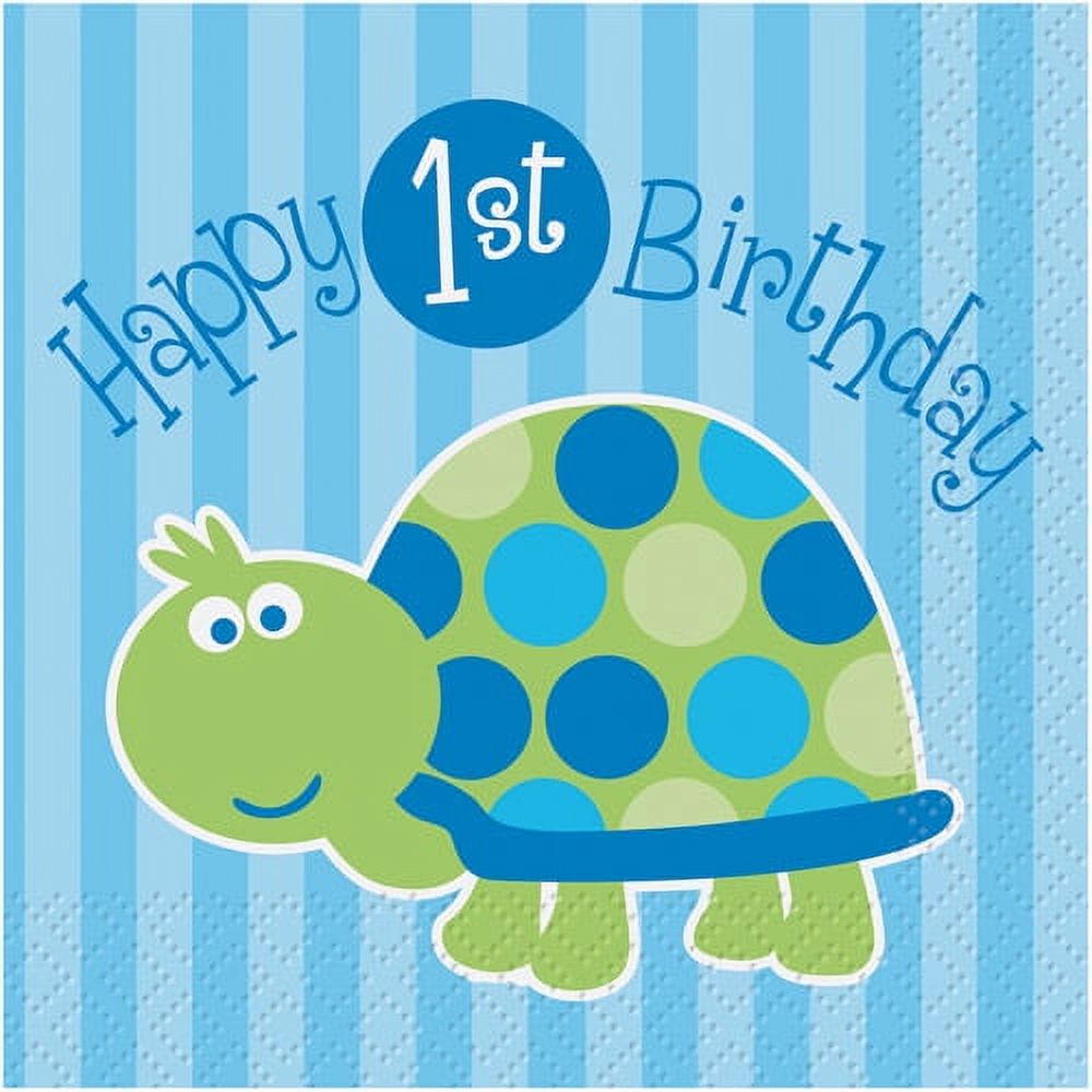 Turtle 1st Birthday Beverage Napkins, 16ct - Walmart.com
