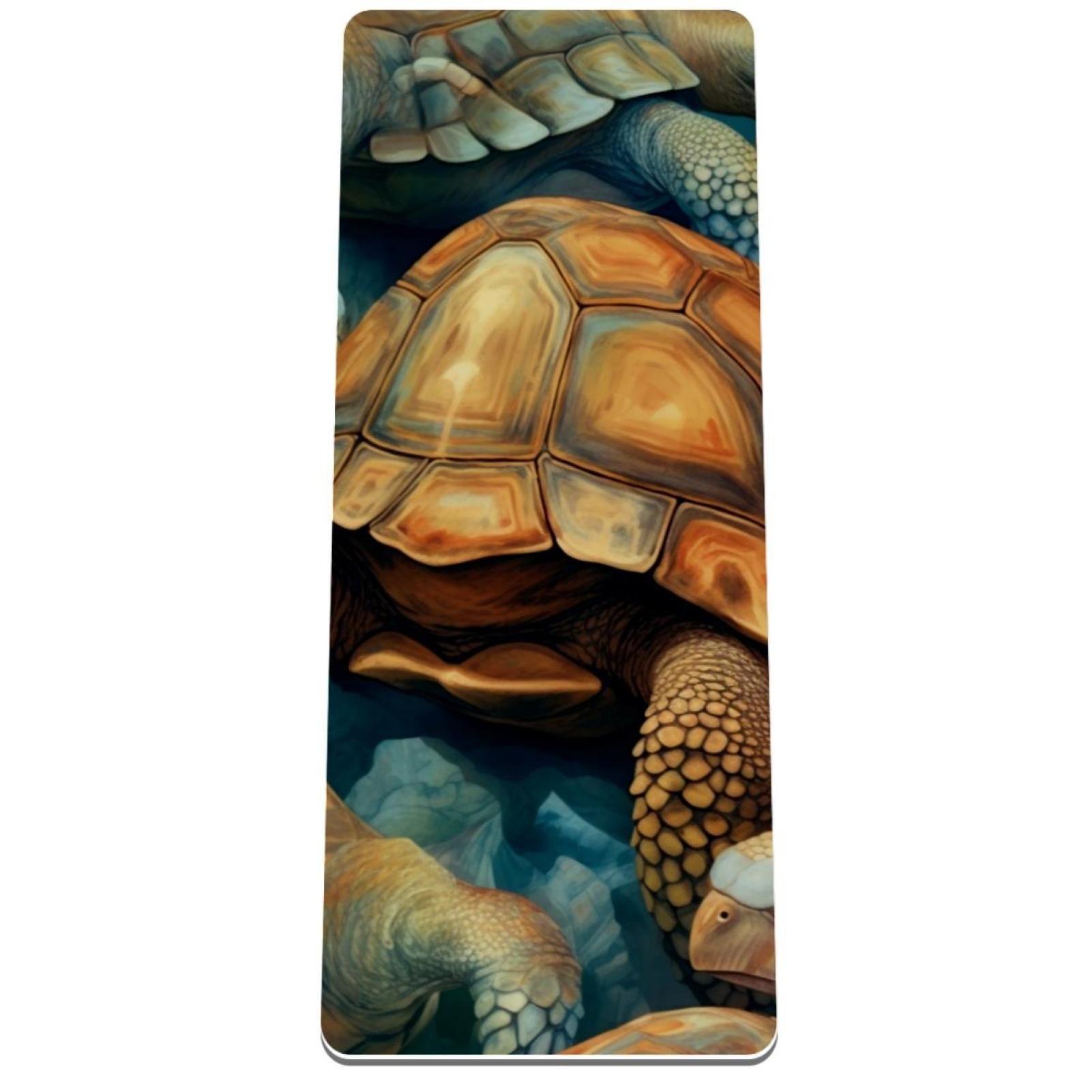 Turtle 32x72 Inch TPE Yoga Workout Mat - Non-Slip Eco-Friendly Exercise ...
