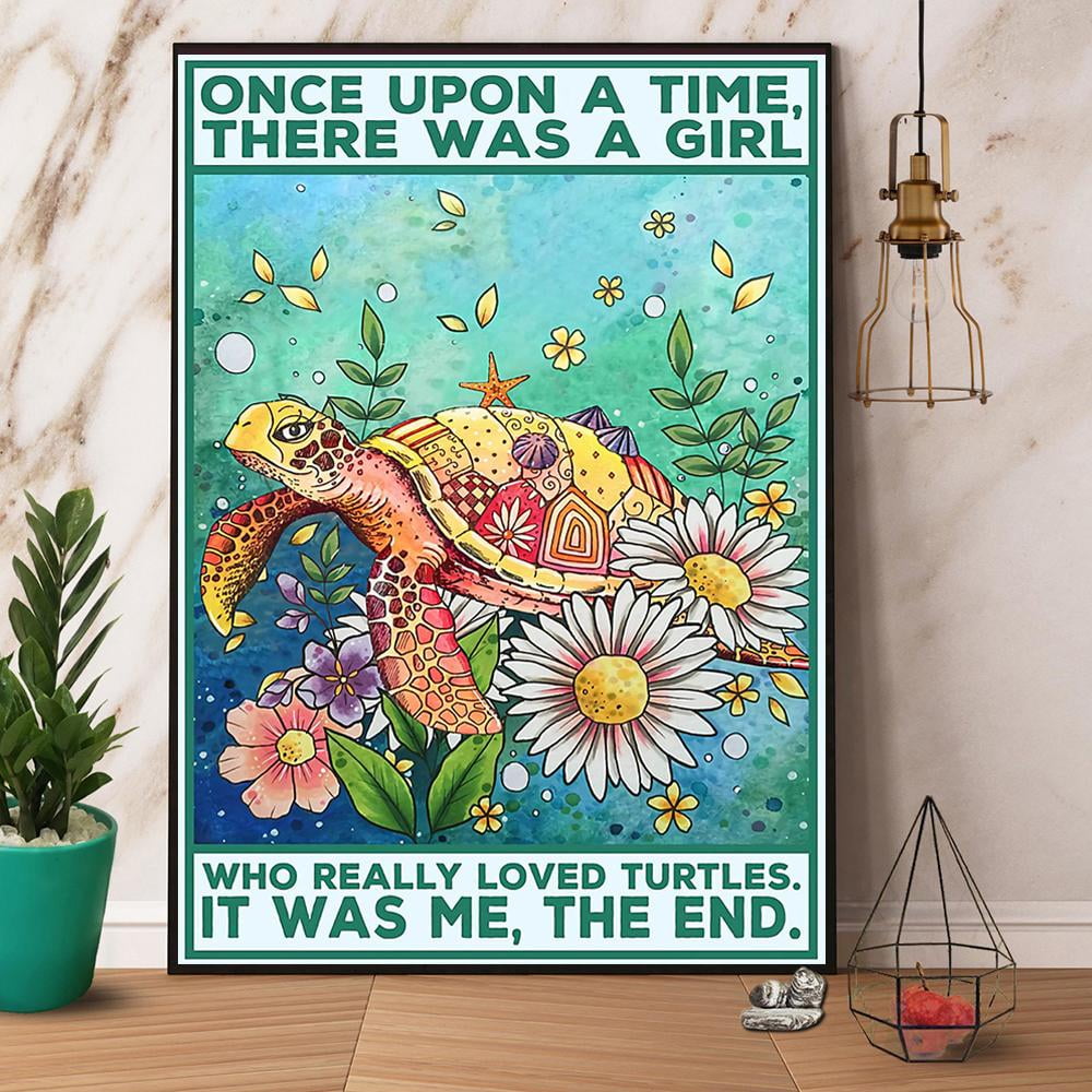 Turtle A Girl Who Really Loved Turtles Paper Poster No Frame Matte Wall ...
