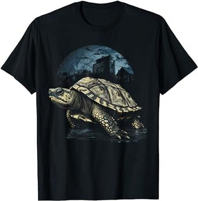 Turtle Art Animal Animal Design Zoo Turtle Black oversized loose and ...