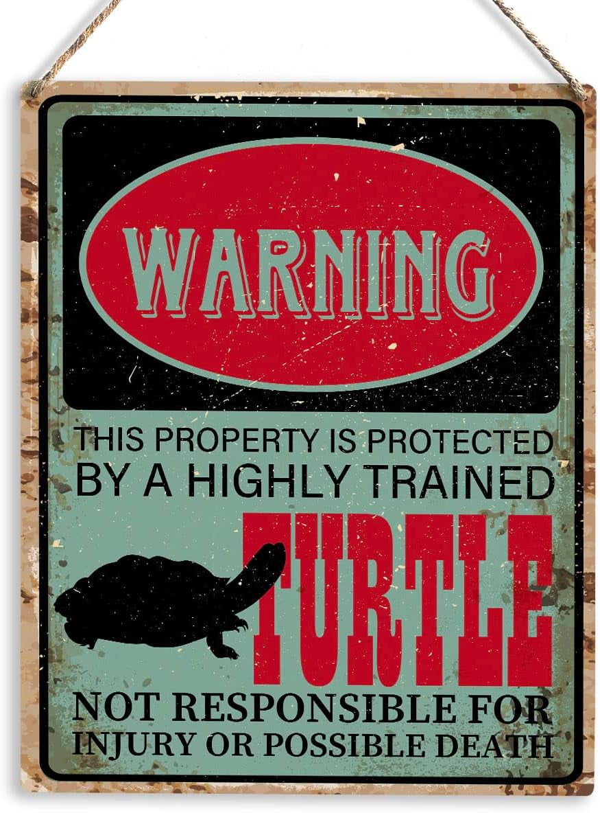 Turtle Artwork Wood Sign Rustic Farmhouse Style Warning This Property ...