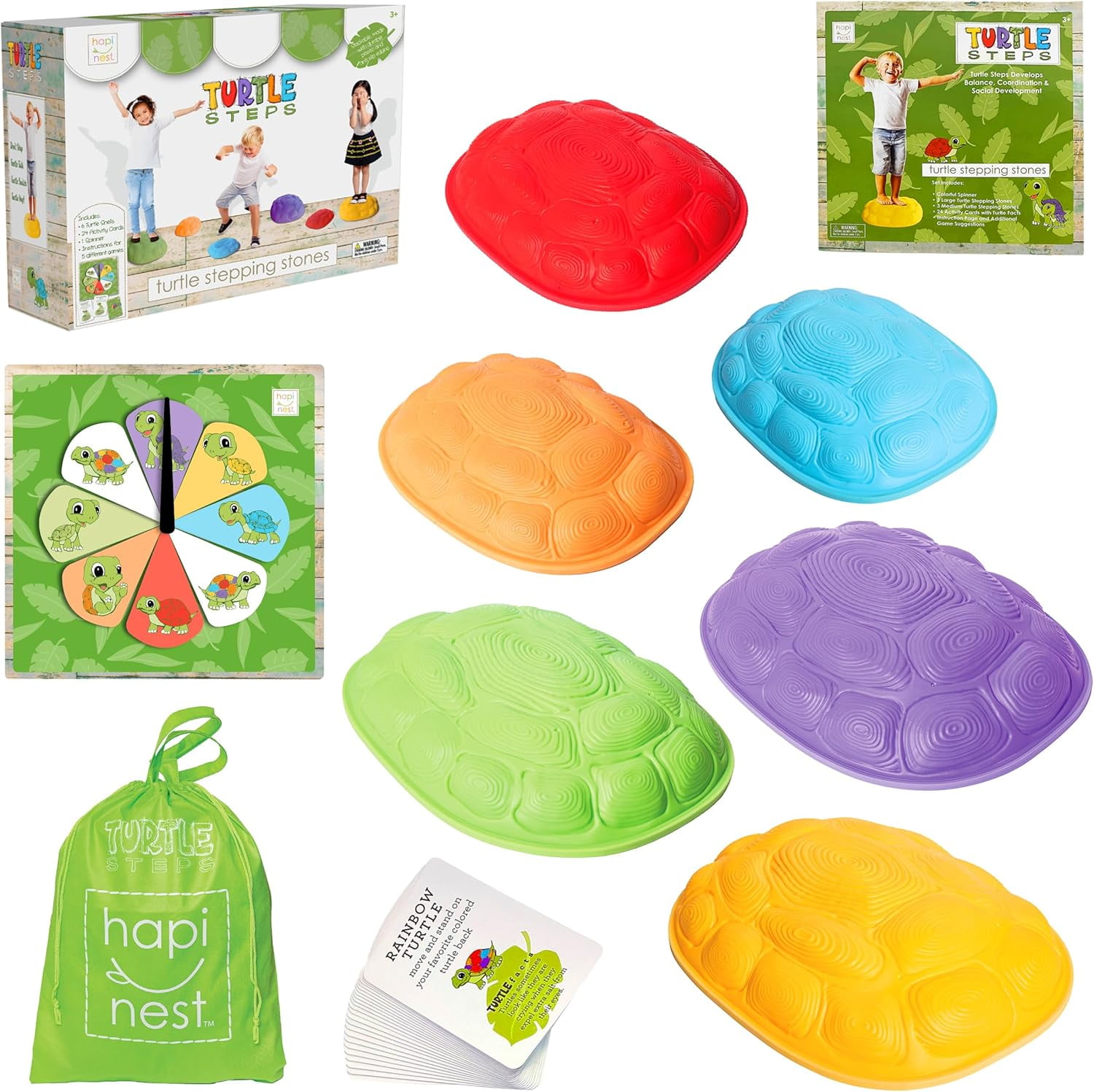 Turtle Balance Stepping Stones for Kids, Obstacle Course Coordination ...