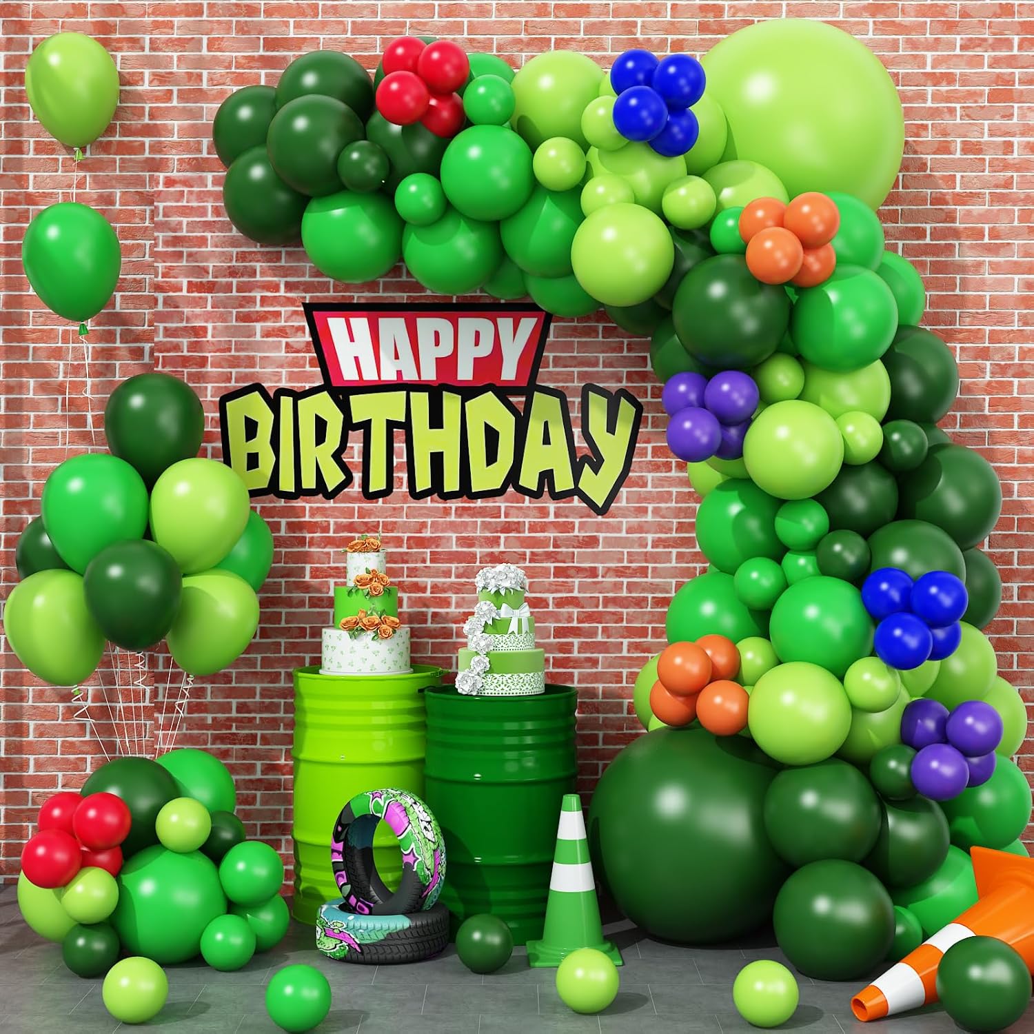 Turtle Balloons Turtle Birthday Party Decorations, Balloon Garland Arch ...
