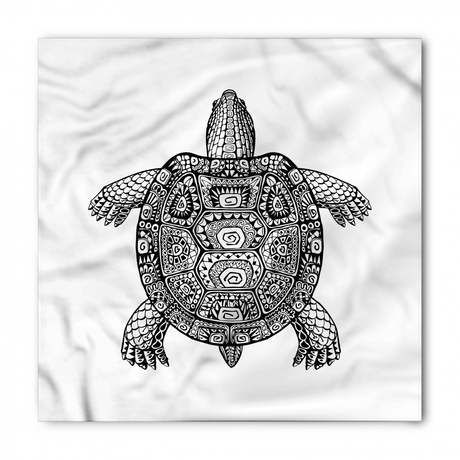Turtle Bandana, Tribal Art on Tortoise, Unisex Head and Neck Tie, by ...