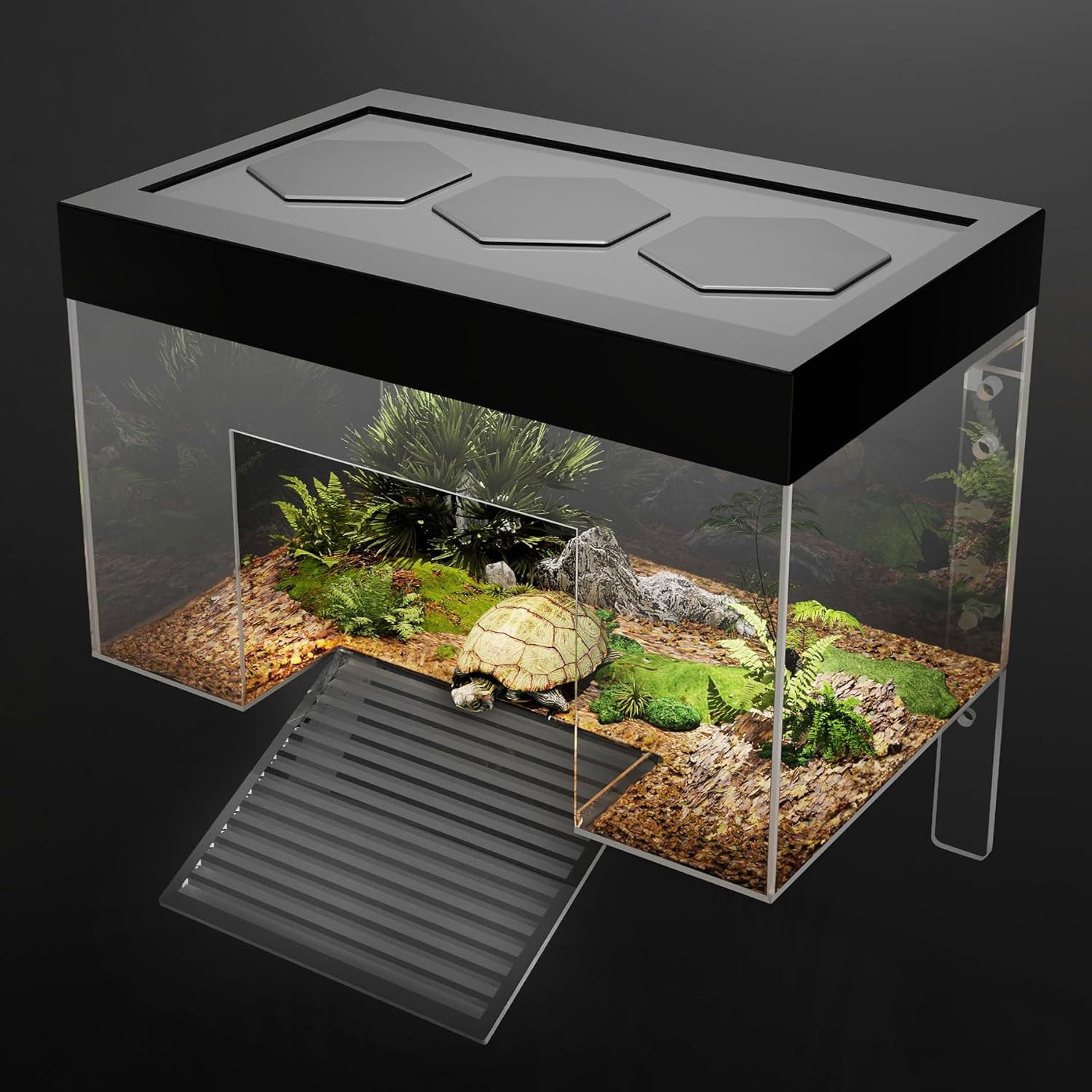 Turtle Basking Platform,7.87*5.5*5.5inch Small Land Elevated Topper ...