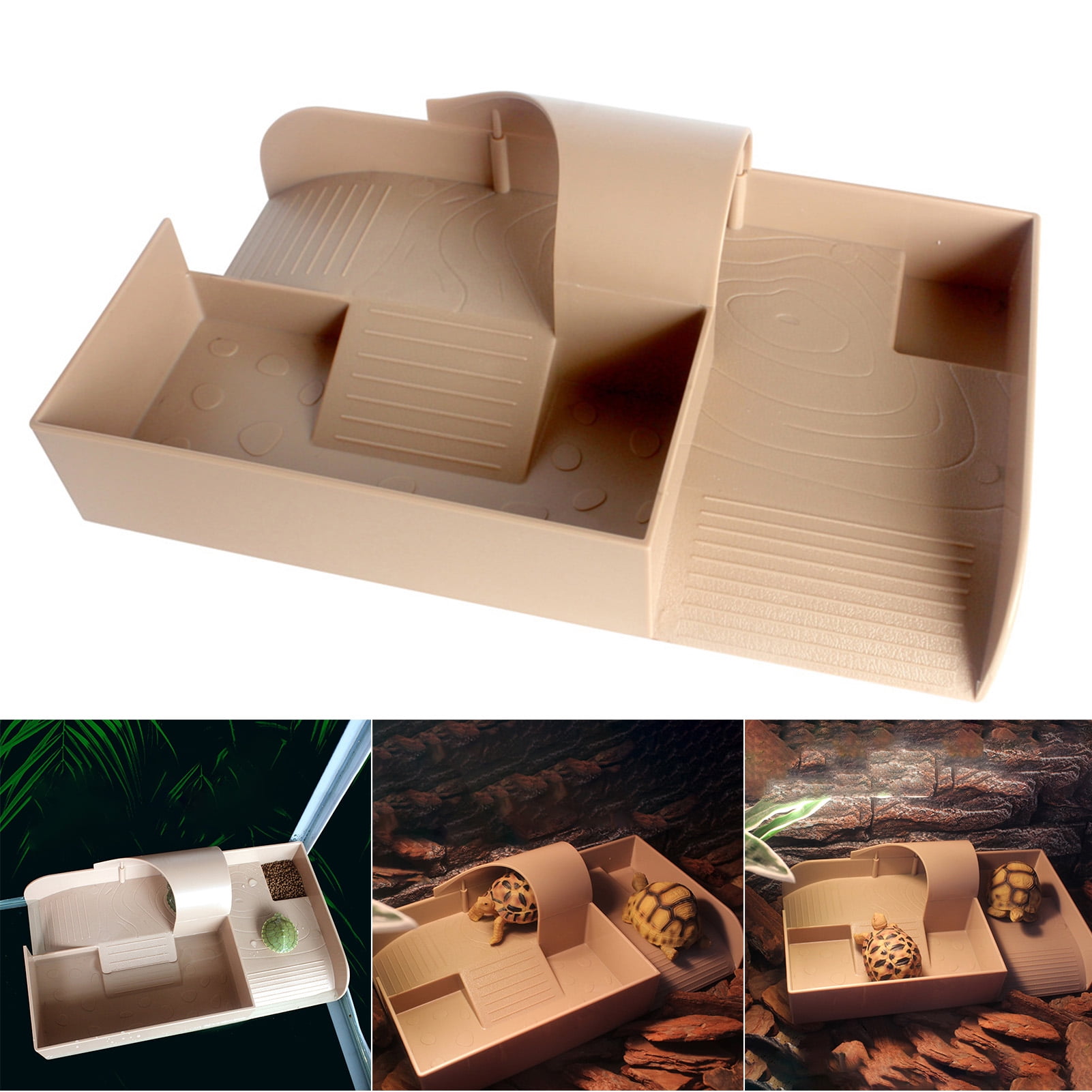Turtle Basking Platform With Food Trough Climbing Ladder Shelter House ...