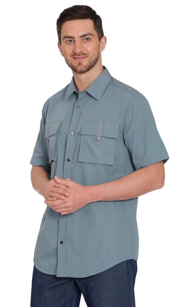 Turtle Bay New York Men's Short Sleeve Easy Snap Explorer Shirt With ...