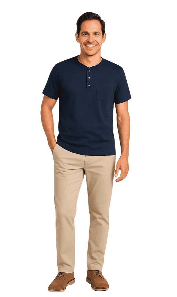 Turtle Bay New York Men's Short Sleeve Henley Relaxed Fit Shirt with ...