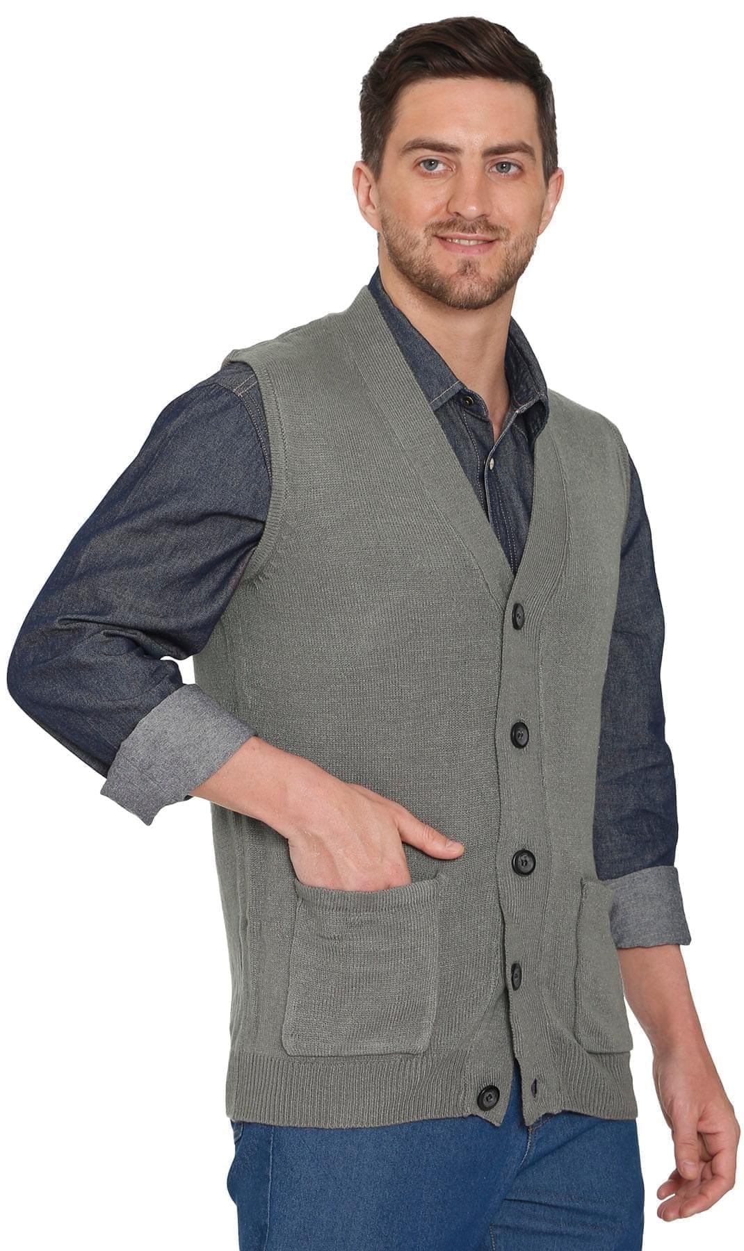 Turtle Bay New York Men's Soft Button Front Flat Knit Sweater Vest with ...
