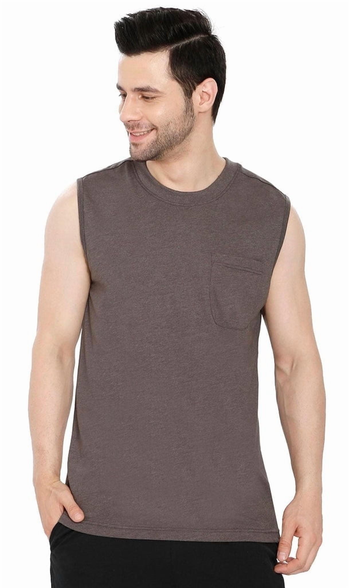Turtle Bay New York Mens Sleeveless T-Shirt with Pocket - A No Cling ...