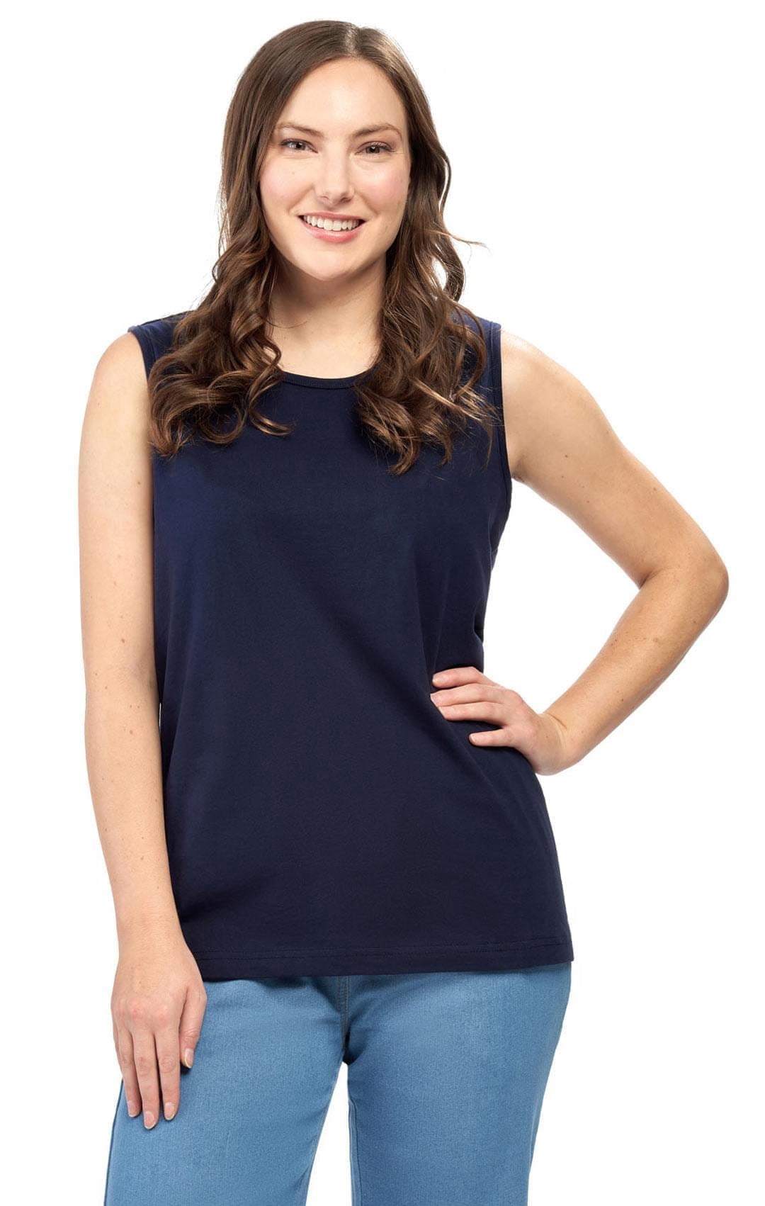 Turtle Bay New York Women's Classic Relaxed Fit Cotton blend Sleeveless ...
