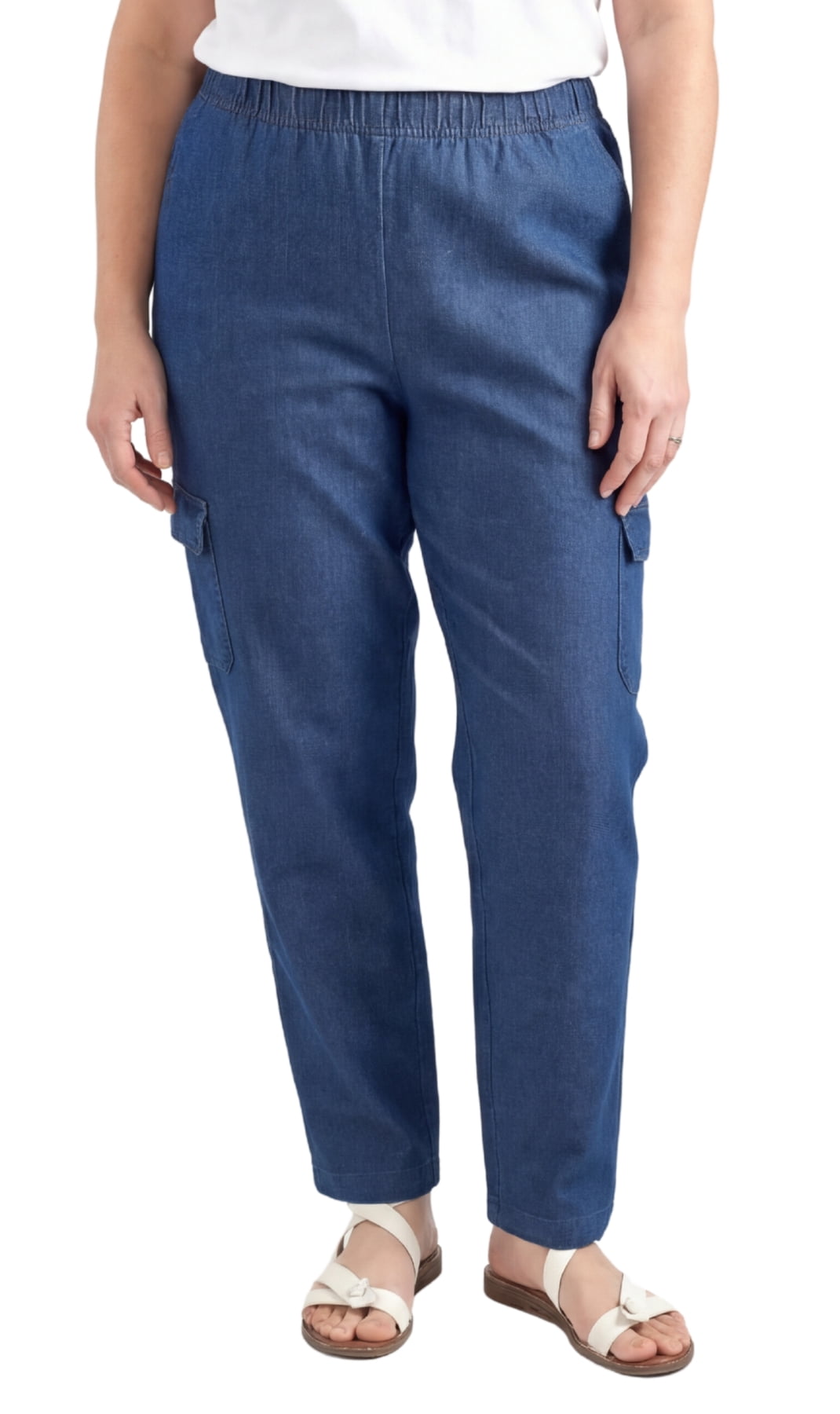 Turtle Bay New York Women's Elastic Stretch Waist Casual Denim Pull-on ...