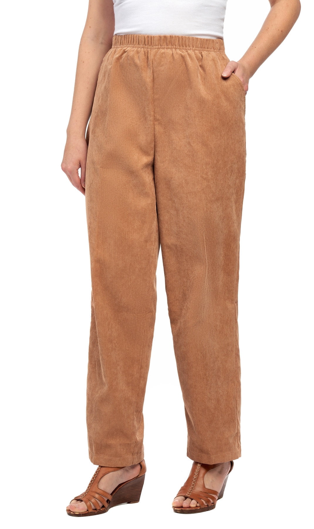 Turtle Bay New York Womens Pull On Fine Wale Corduroy Pants with ...