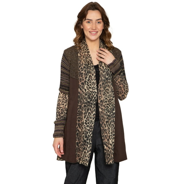 Turtle Bay New York Womens Leopard Print Cardigan Lightweight Long ...
