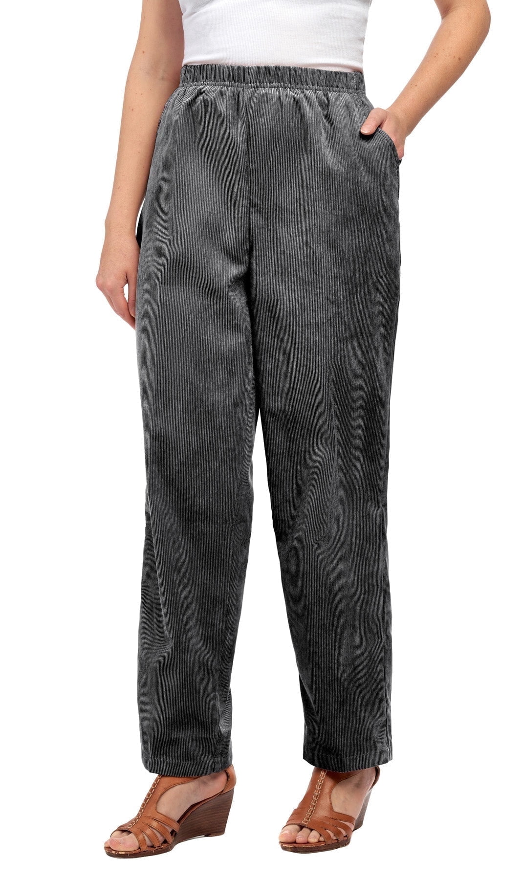Turtle Bay New York Womens Pull On Fine Wale Corduroy Pants with ...