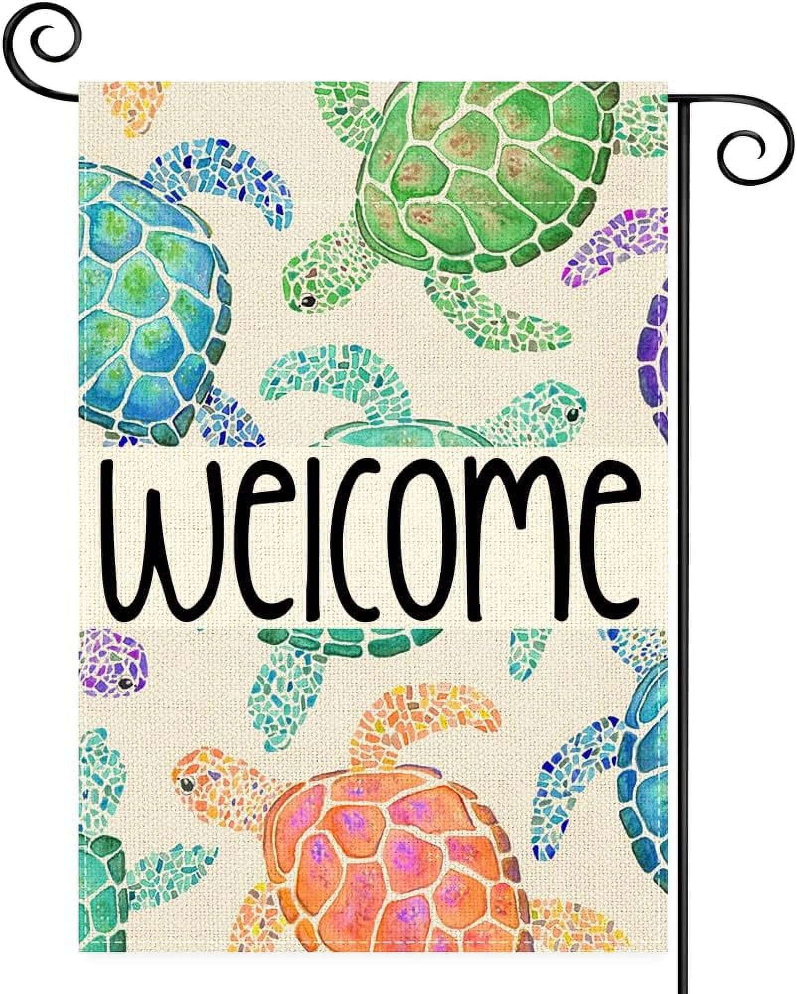 Turtle Beach Garden Flag Double Sided, Best Choice Welcome Summer ...