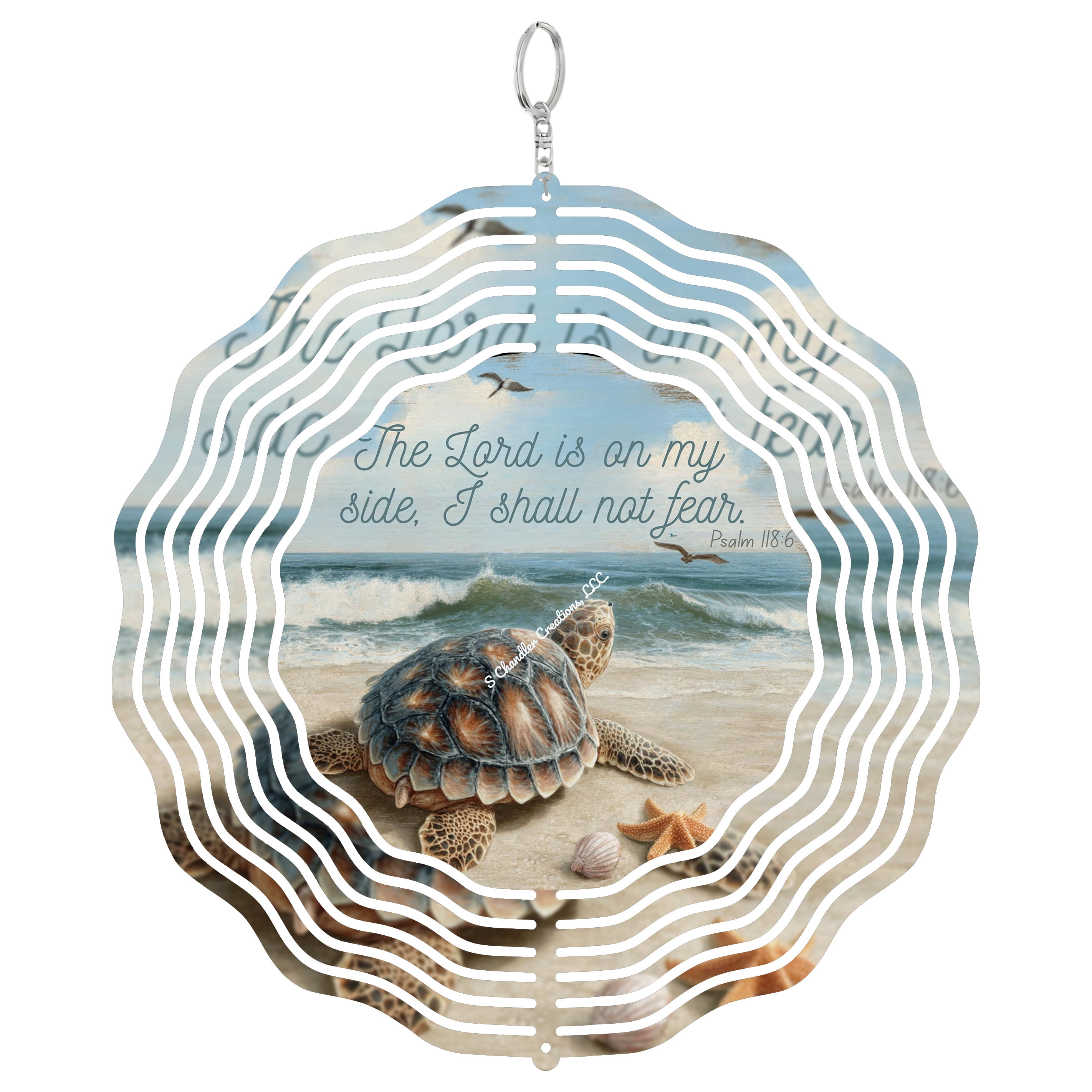 Turtle Beach Religious 3D Wind Spinner, The Lord Is On My Side Metal ...