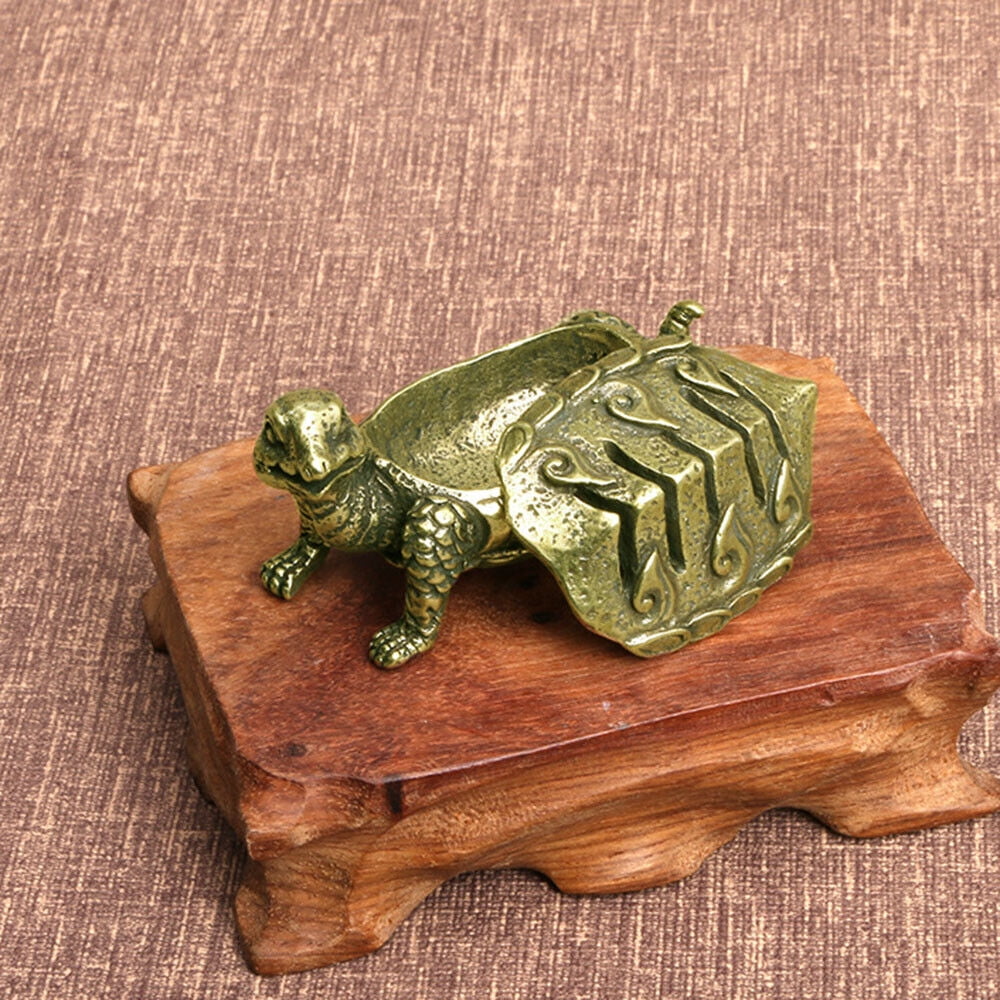 Turtle Brass Figurines Statue Turtle Cone Incense Burner Holder Animal ...