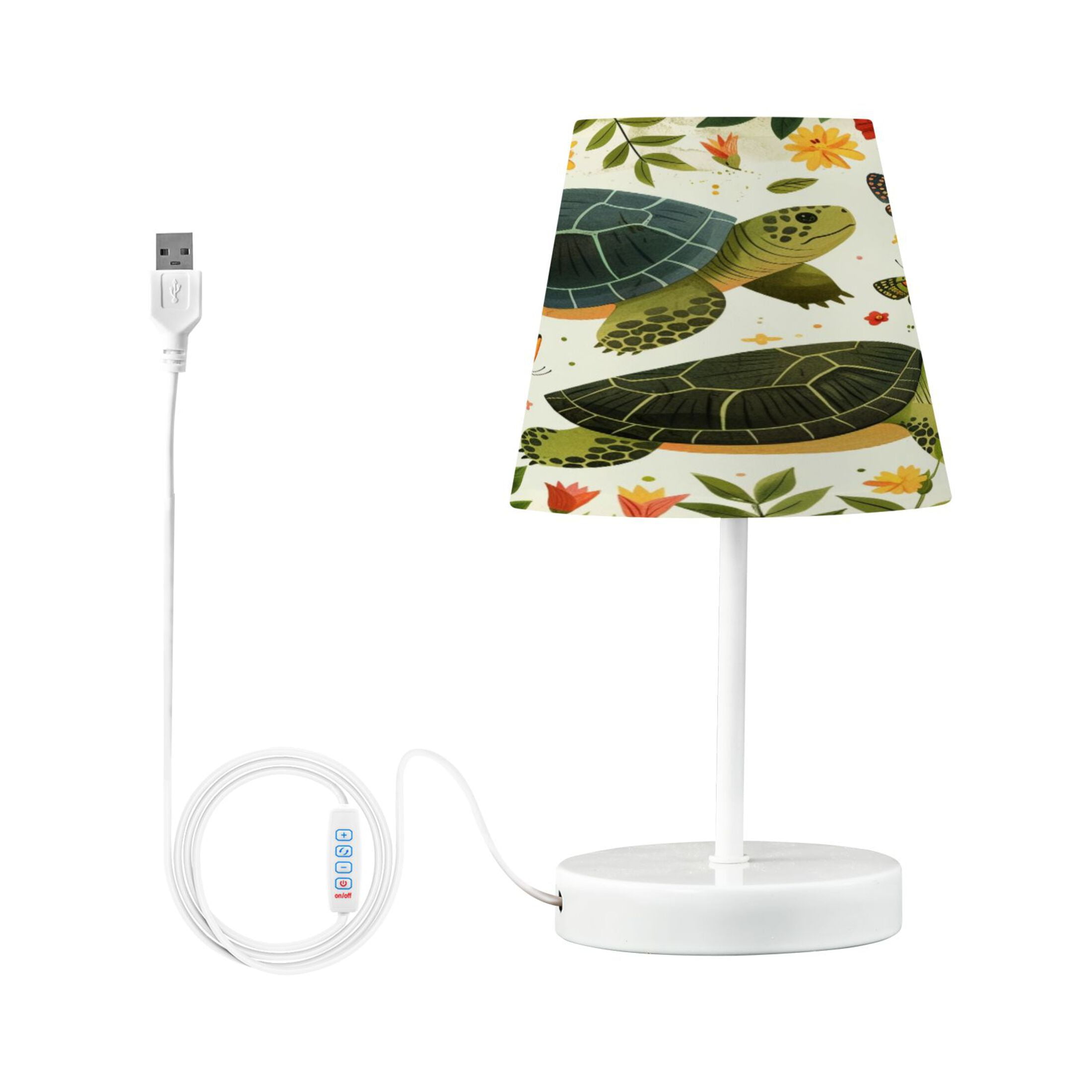 Turtle Butterflies Flower Leaf Desk Lamp LED Table Nightstand Lamps ...