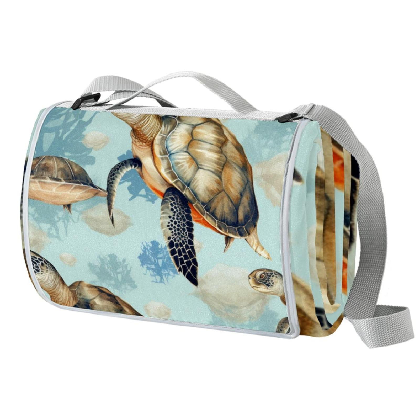 Turtle Canvas Beach Blanket Picnic Mat - Oversized Waterproof Outdoor ...
