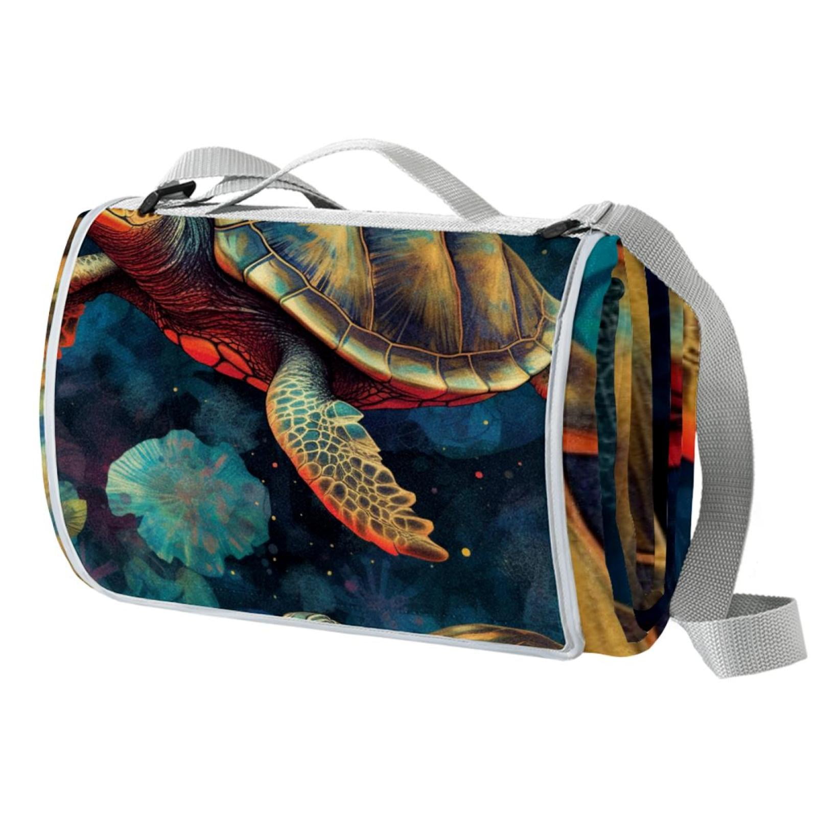 Turtle Canvas Beach Blanket Picnic Mat - Waterproof Outdoor Mat for ...