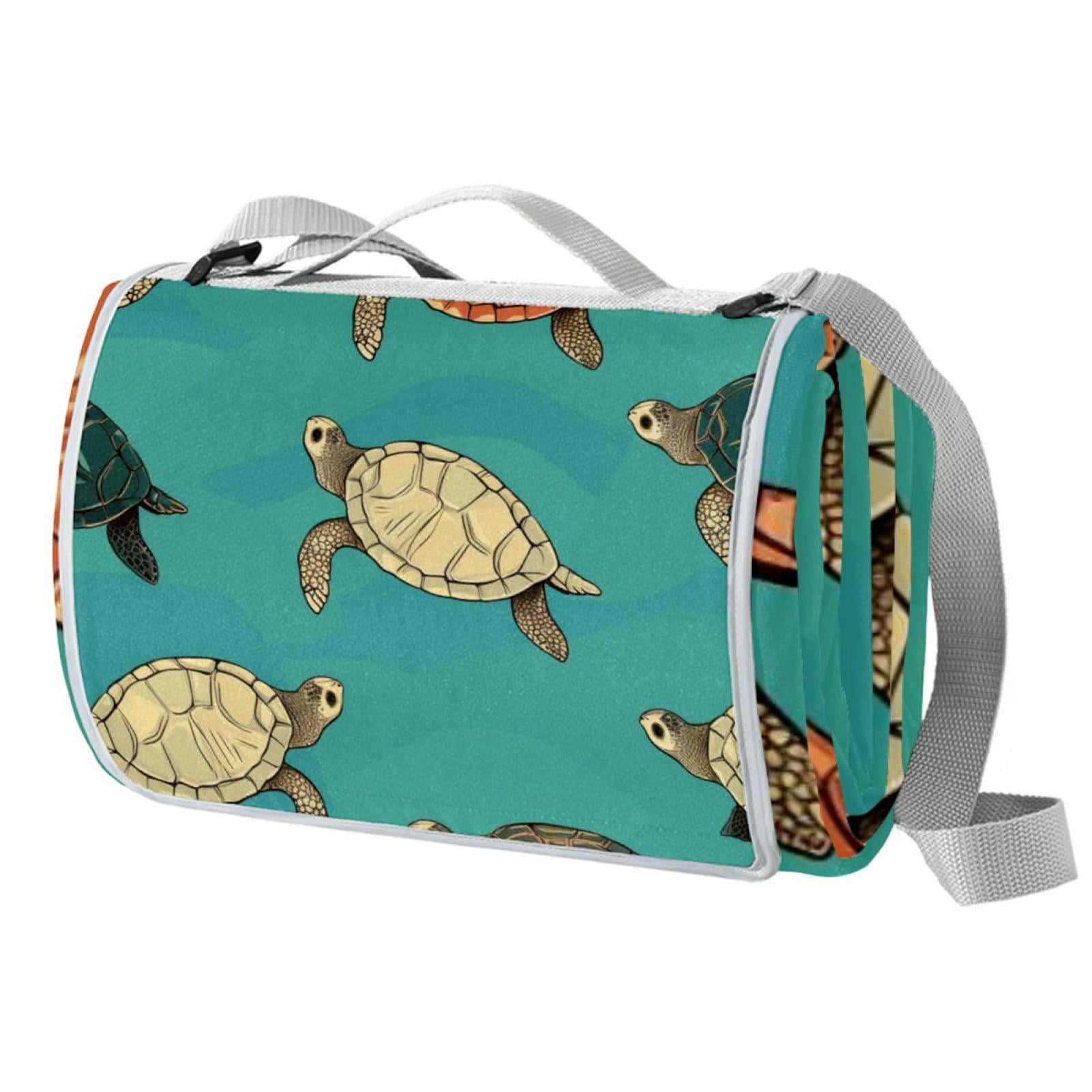 Turtle Canvas Picnic Blanket Waterproof Outdoor Mat for Beach, Park ...