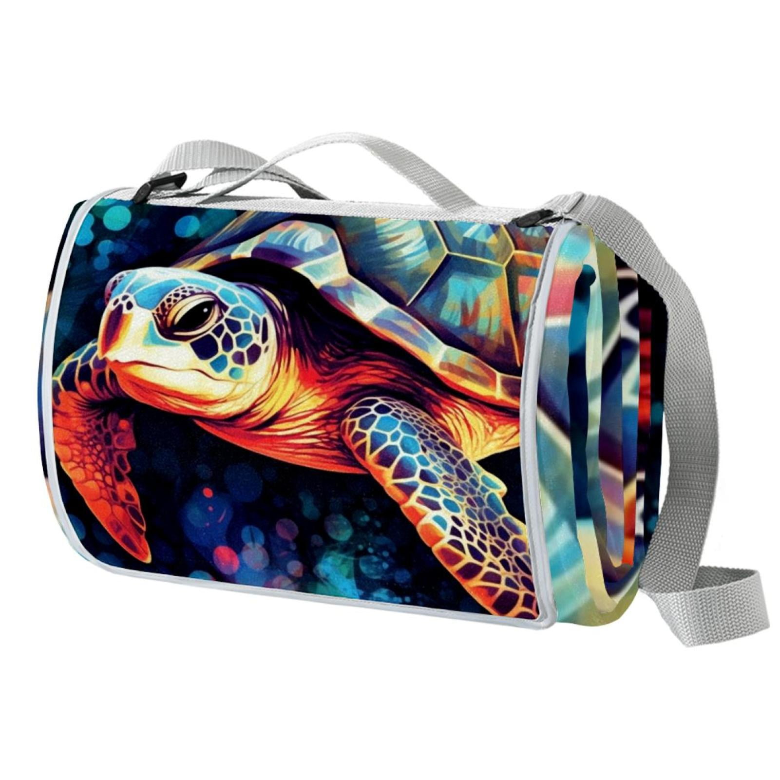 Turtle Canvas Picnic Mat - Waterproof Beach Blanket for Outdoor Travel ...