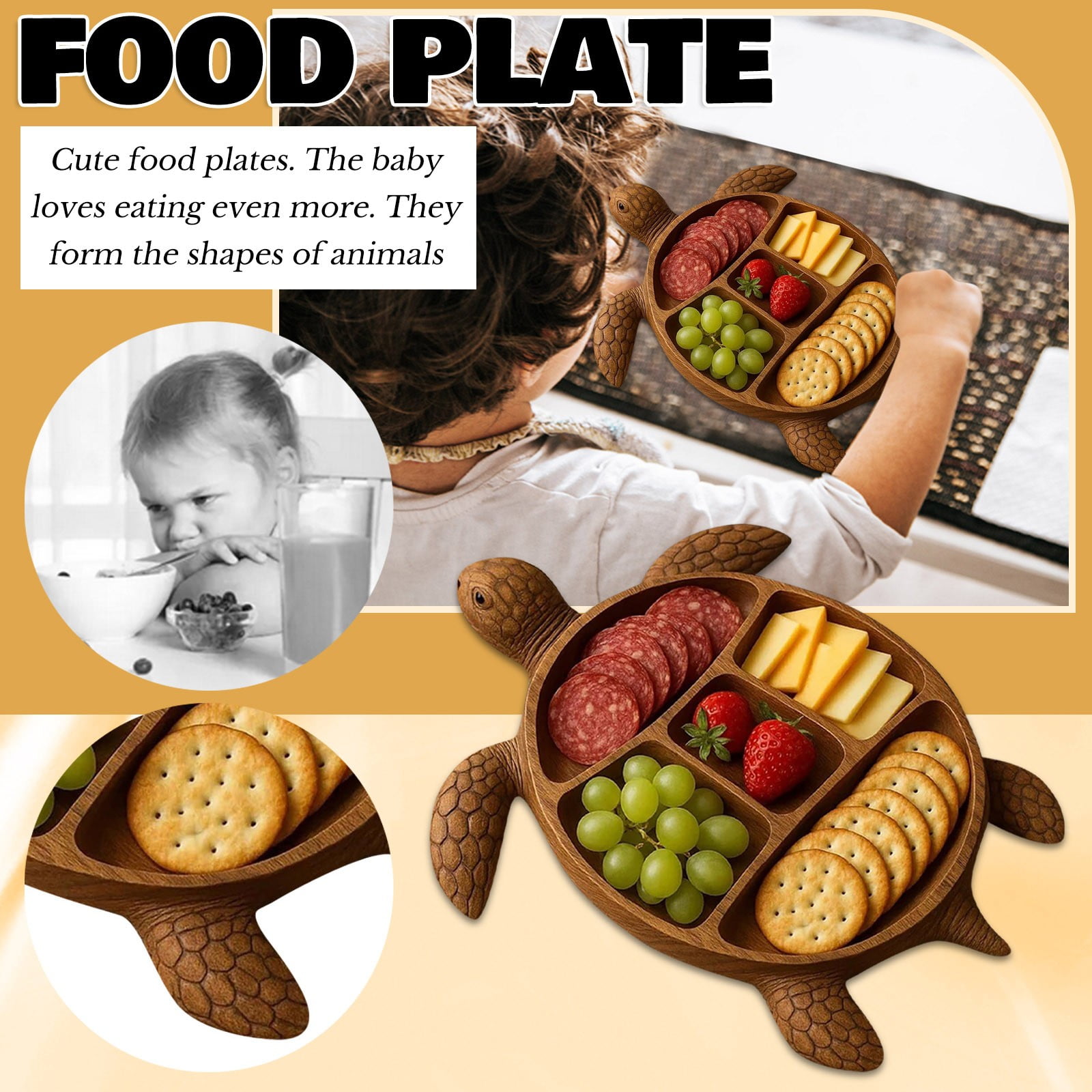 Turtle Charcuterie Platter, Ocean Themed Cheese Bread Board, Novelty Unique Serving Tray Board ...