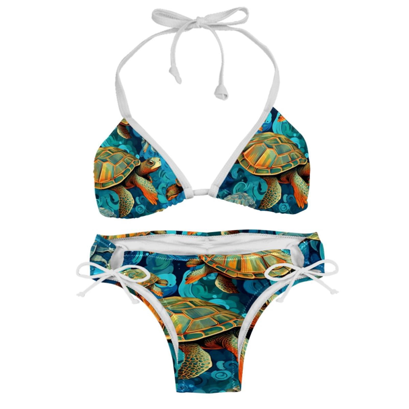 Turtle Chic One-Piece Swimsuits Bikini Set: Detachable Sponge ...