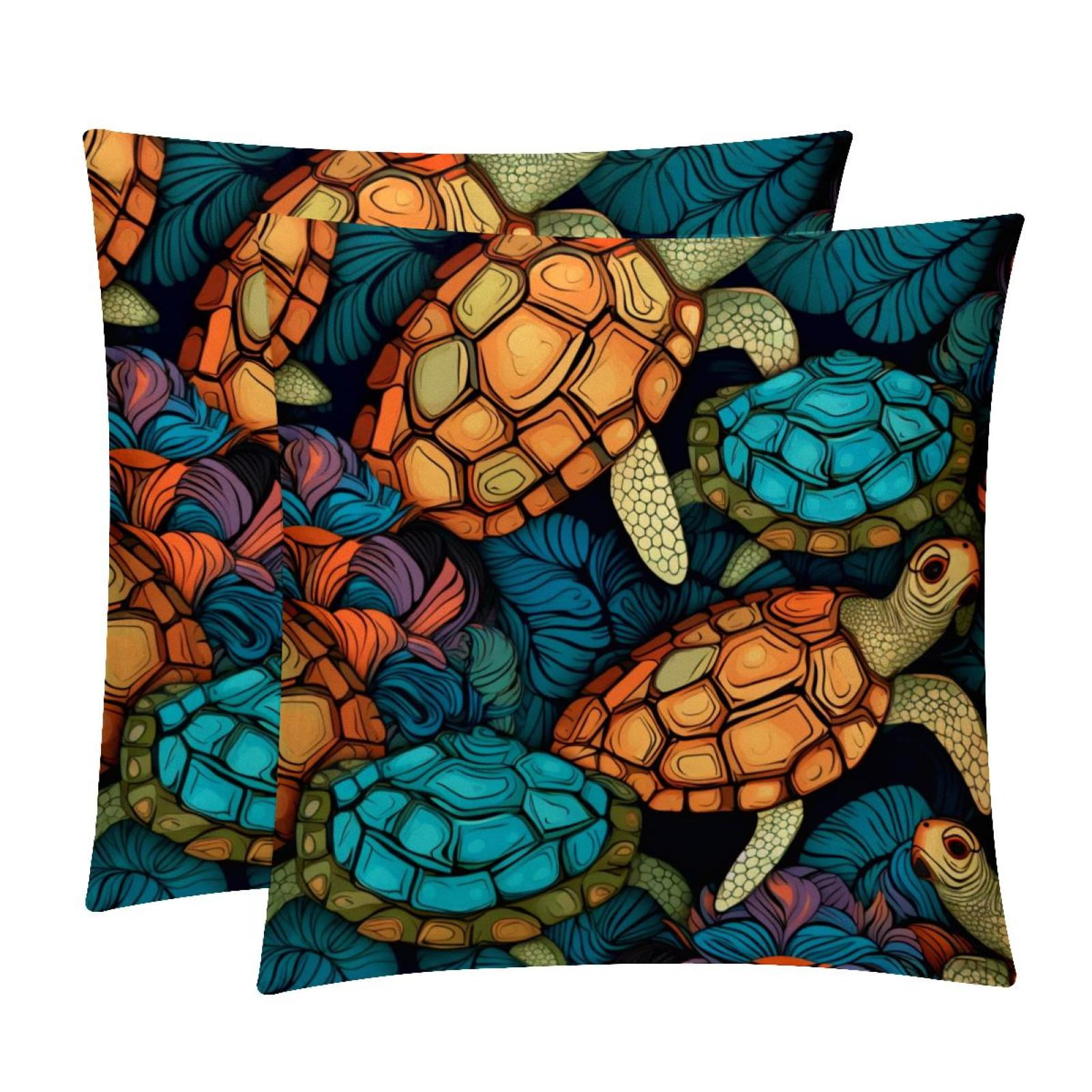 Turtle Covers Pillows Set of 2 with Unique Patterns, Throw Pillow ...