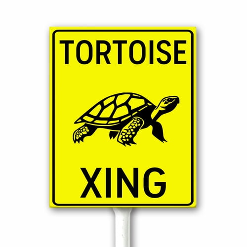 Turtle Crossing Aluminum Yard Sign With Stake, Turtle Xing Funny Slow ...
