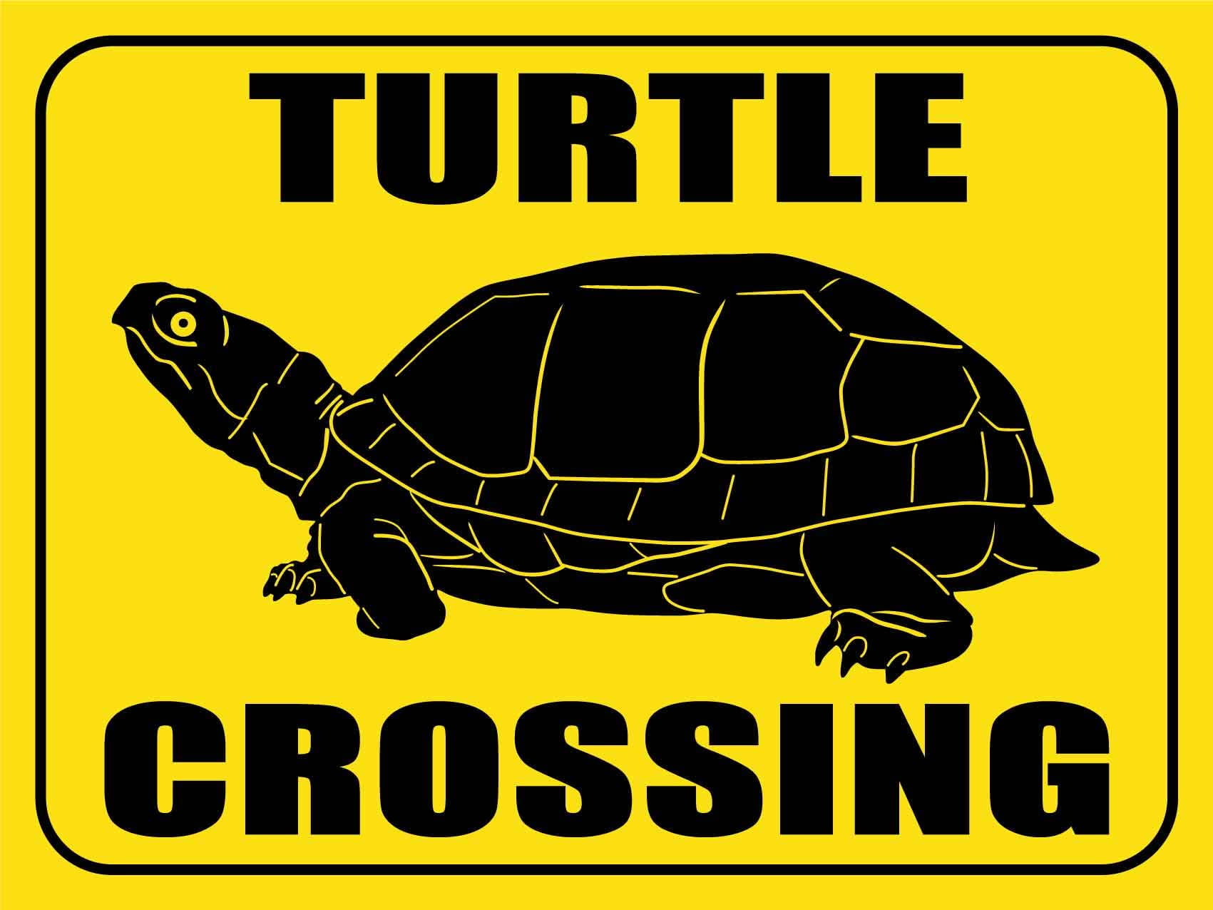 Turtle Crossing Metal Sign Caution Danger Safety Security Warning ...