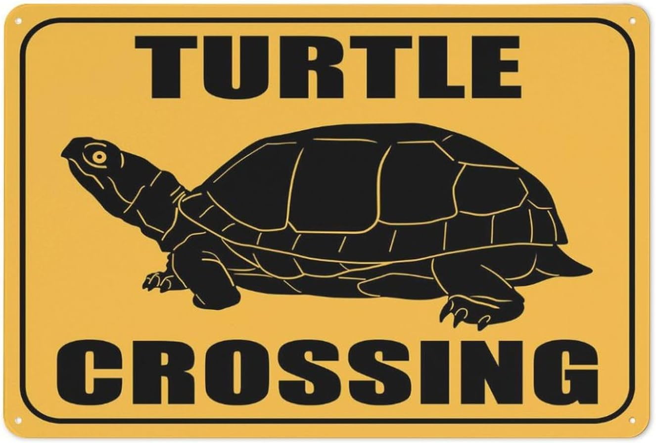 Turtle Crossing Sign 12 X 8 Inches Aluminum Sign Reflective - Uv ...