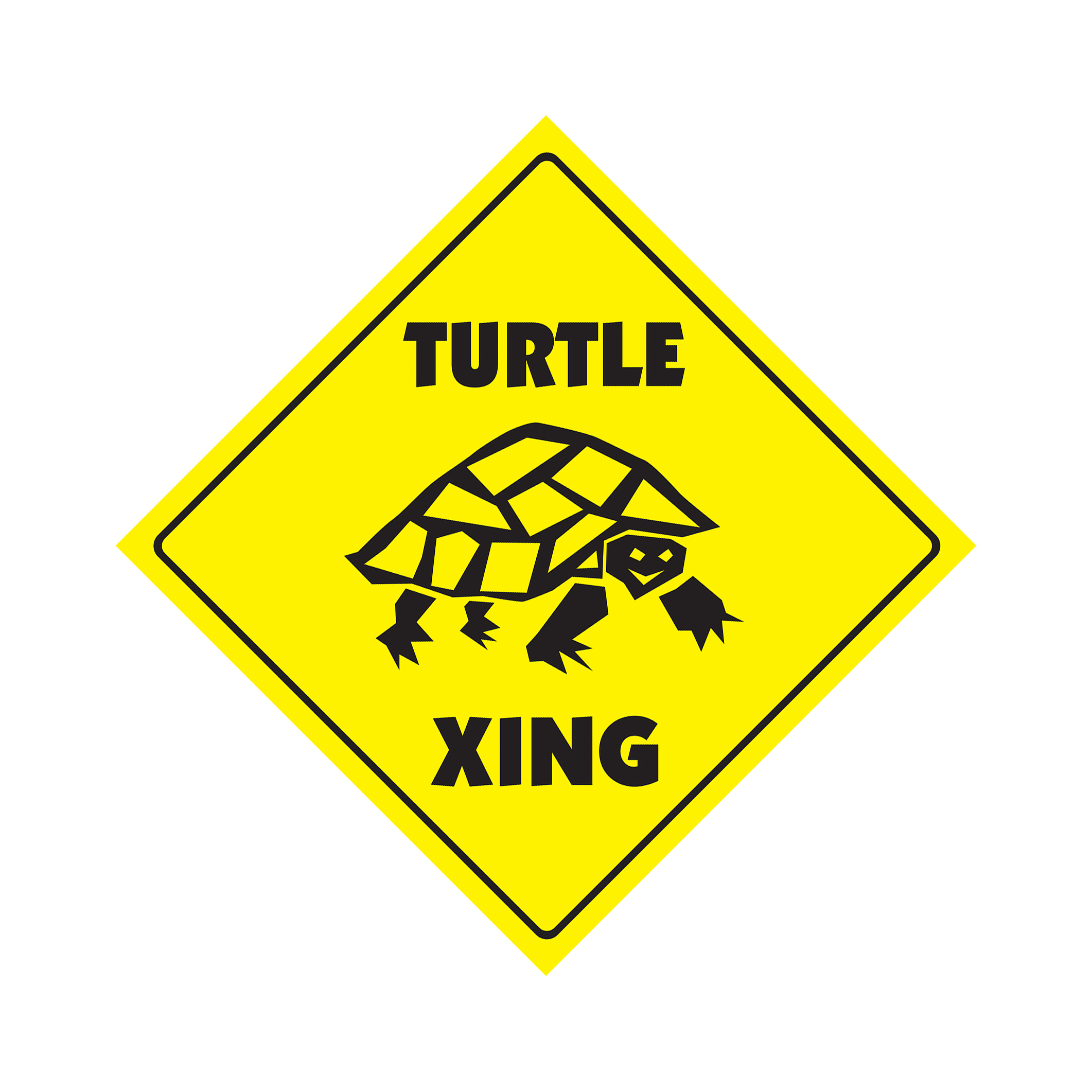 Turtle Crossing Sign Zone Xing | Indoor/Outdoor | 14" Tall new turtles ...