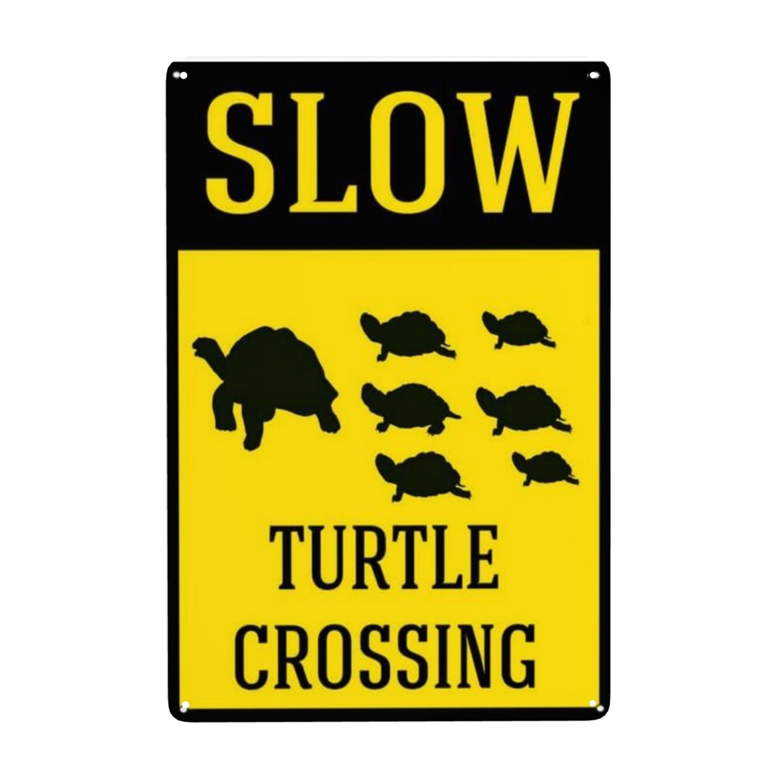 Turtle Crossing Street Sign Slow Down Road Lawn Caution Tin Sign ...