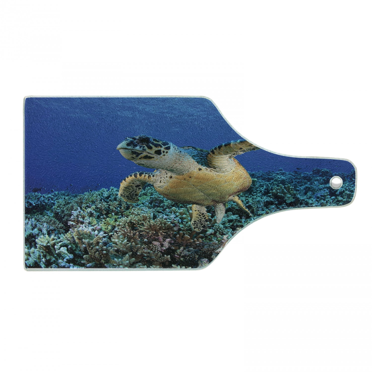 Turtle Cutting Board, Cheloniidae in Deep Blue Ocean Aquatic Endangered ...