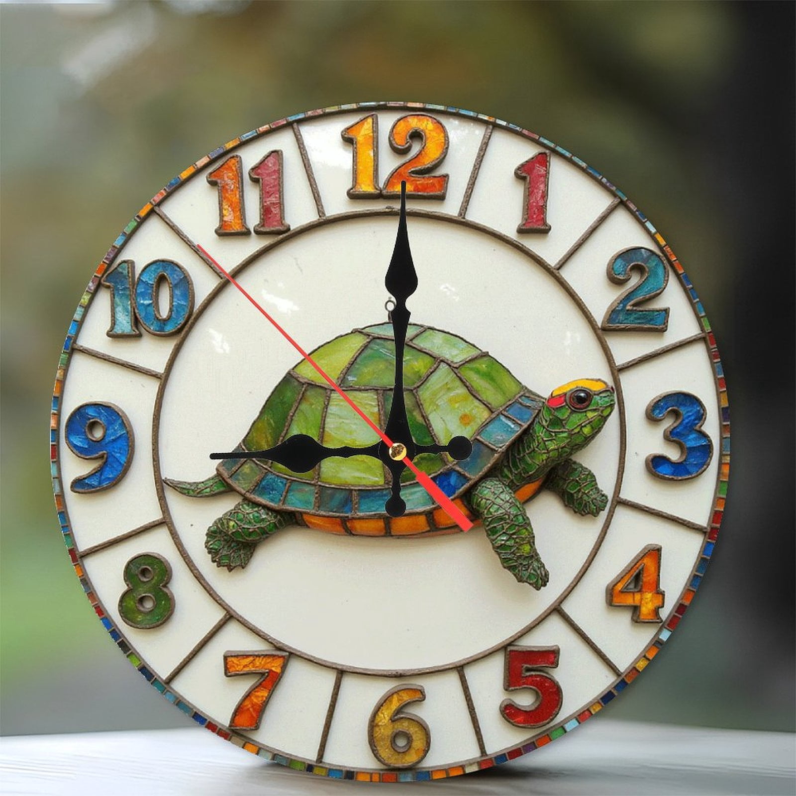 Turtle Design Colorful Wall Clock Decorative Home Art 10-Inch Silent ...