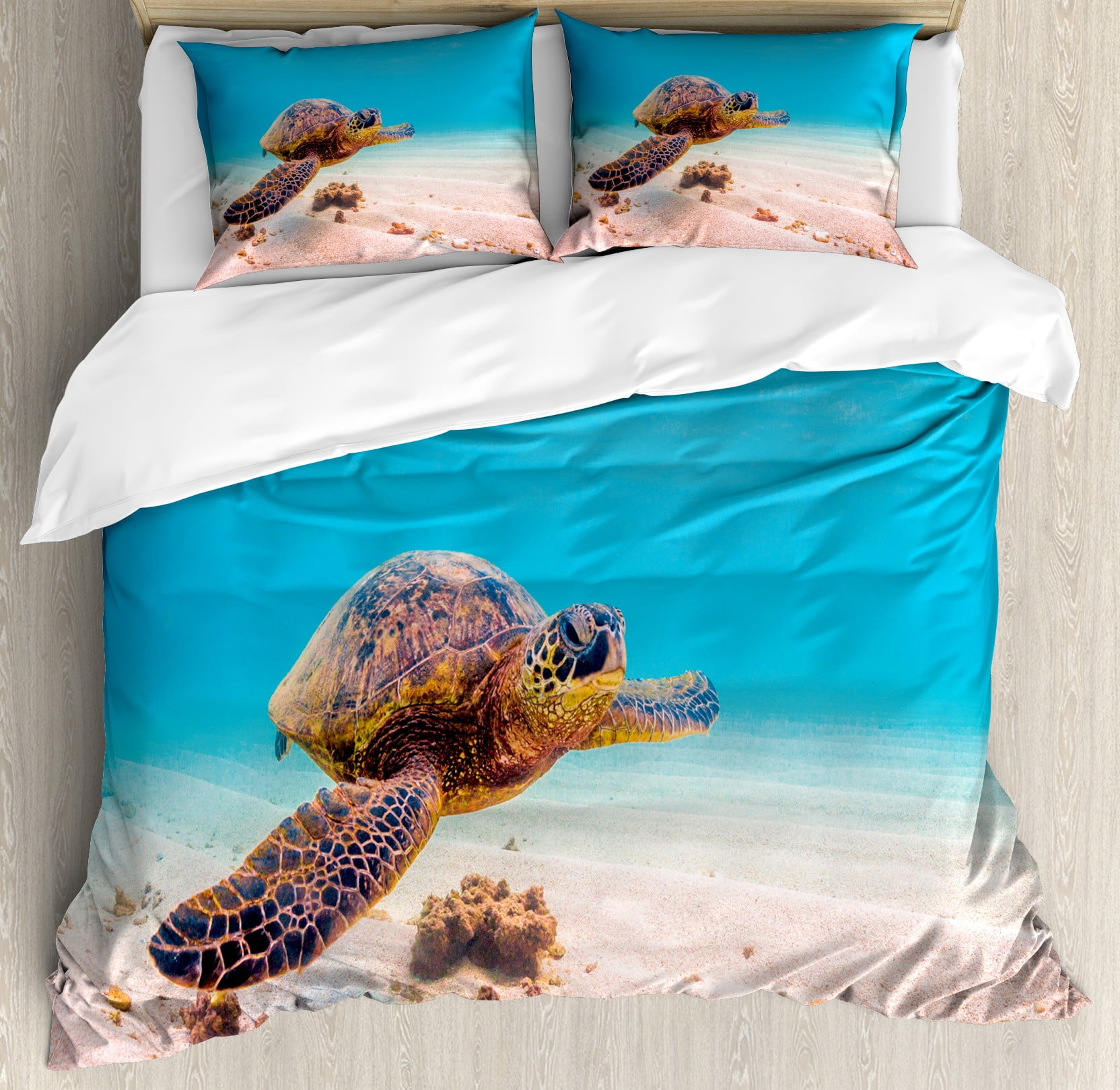 Turtle Duvet Cover Sets, Hawaiian Green Sea Turtle Cruises in Warm ...