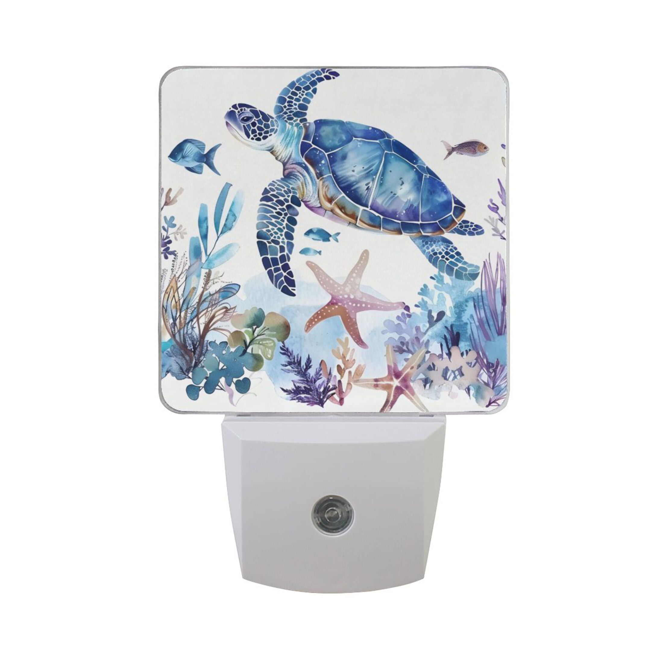 Turtle Fish Starfish Seaweed Night Light 2 Pack LED Nightlight Plug ...