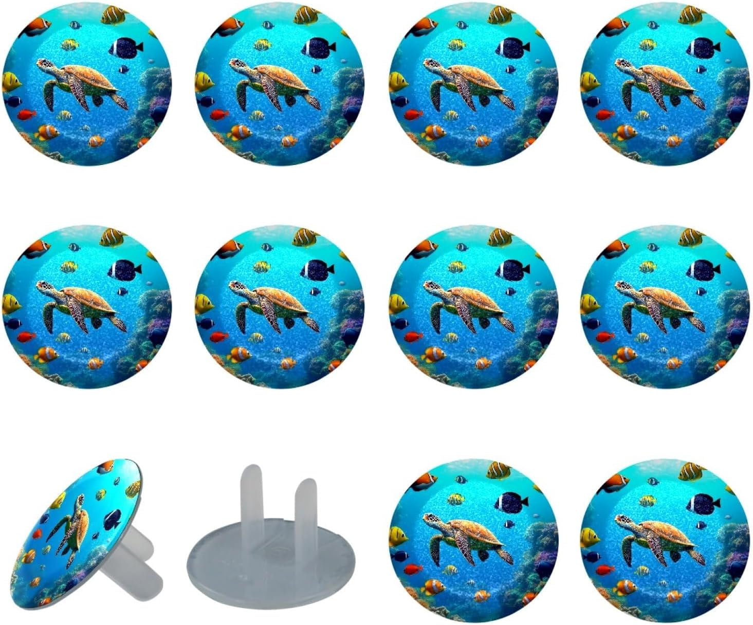 Turtle Fish Underwater World 12 Packs Outlet Covers, Safety Electrical ...