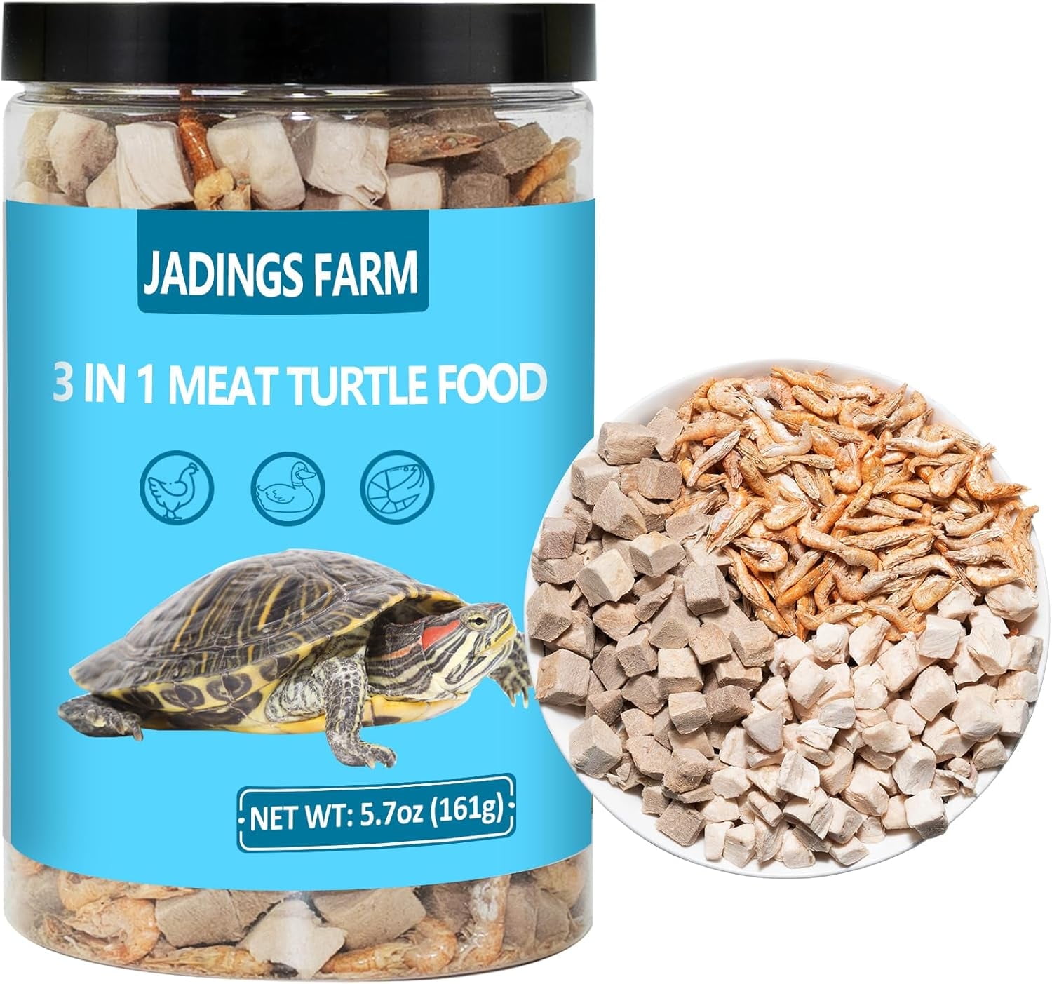 Turtle Food, 5.7 OZ Natural Freeze-Dried Meat - Chicken, Duck, and ...