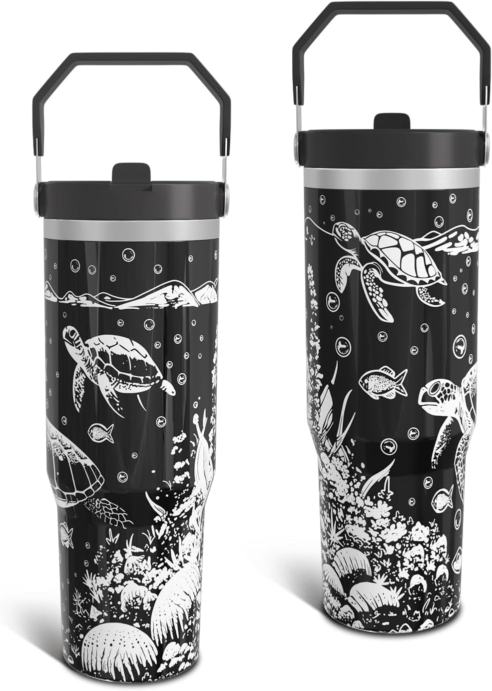 Turtle Gifts Cup for Men Boys, 30oz Tumbler with Top Handle and Flip ...