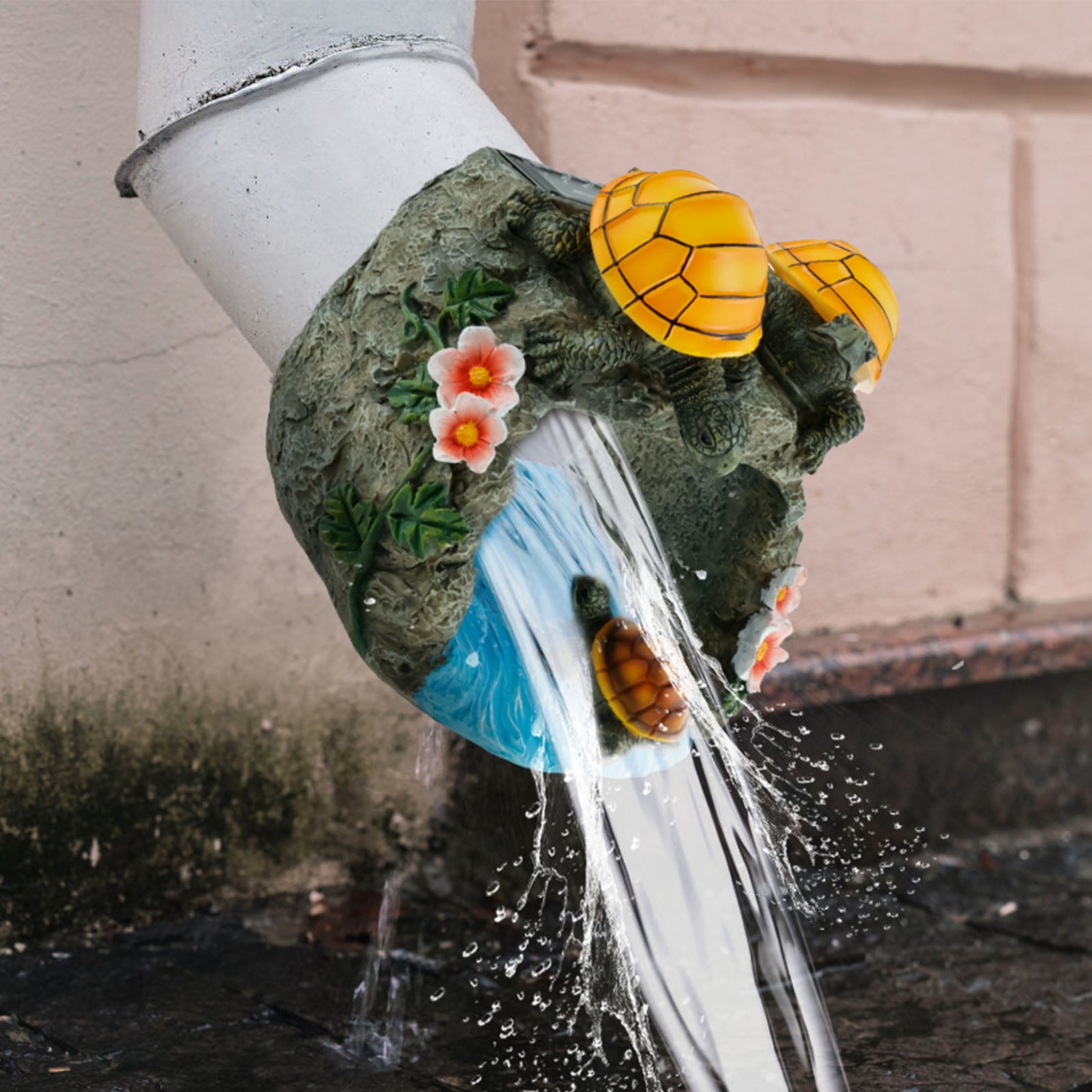 Turtle Gutter Downspout Extension Decoration Resin Solar Downspout ...