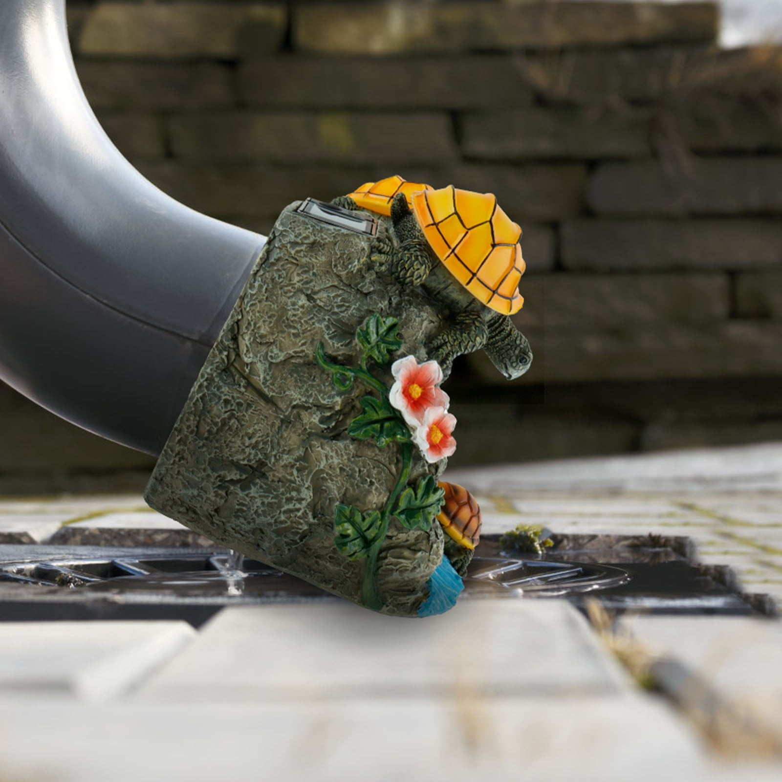 Turtle Gutter Downspout Extension Decoration Resin Solar Downspout ...