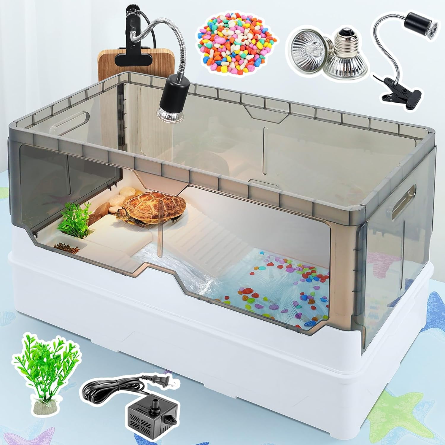 Turtle Habitat Tank Kit– Fresh Filtration, Waterplay Fun, Diverse ...