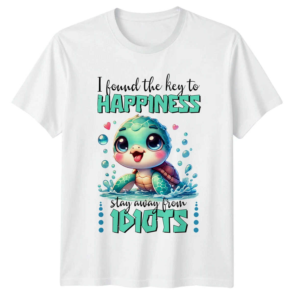 Turtle Happiness Idiots Graphic T-Shirt Funny Animal Pun Tee - Walmart.com