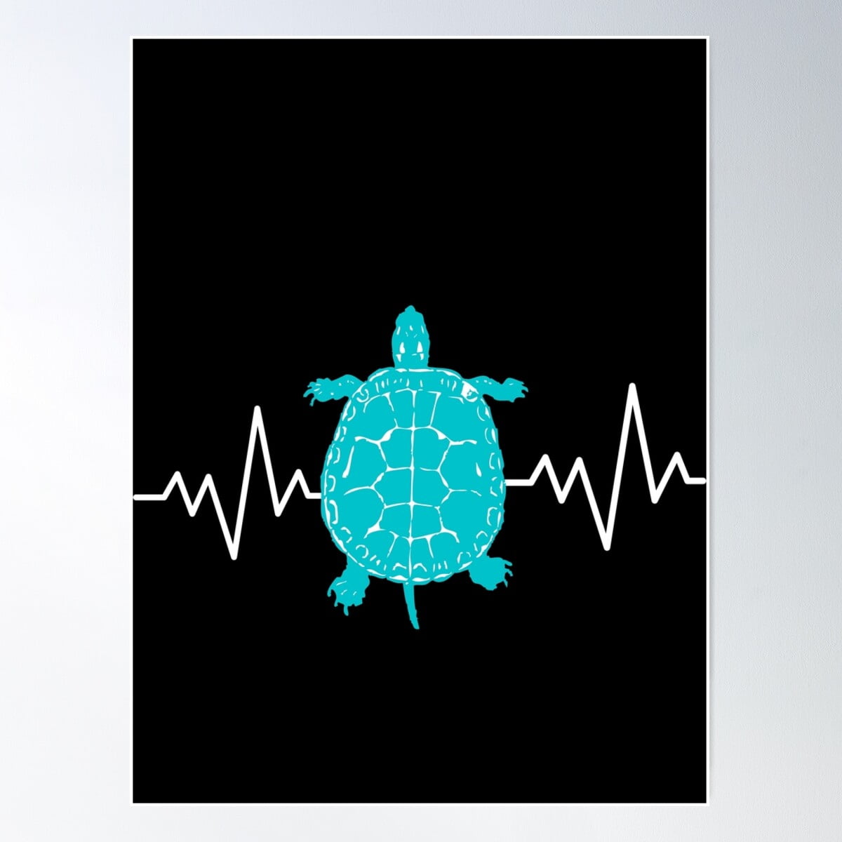 Turtle Heartbeat Poster Wall Art, Modern Wall Decor For Living Room ...