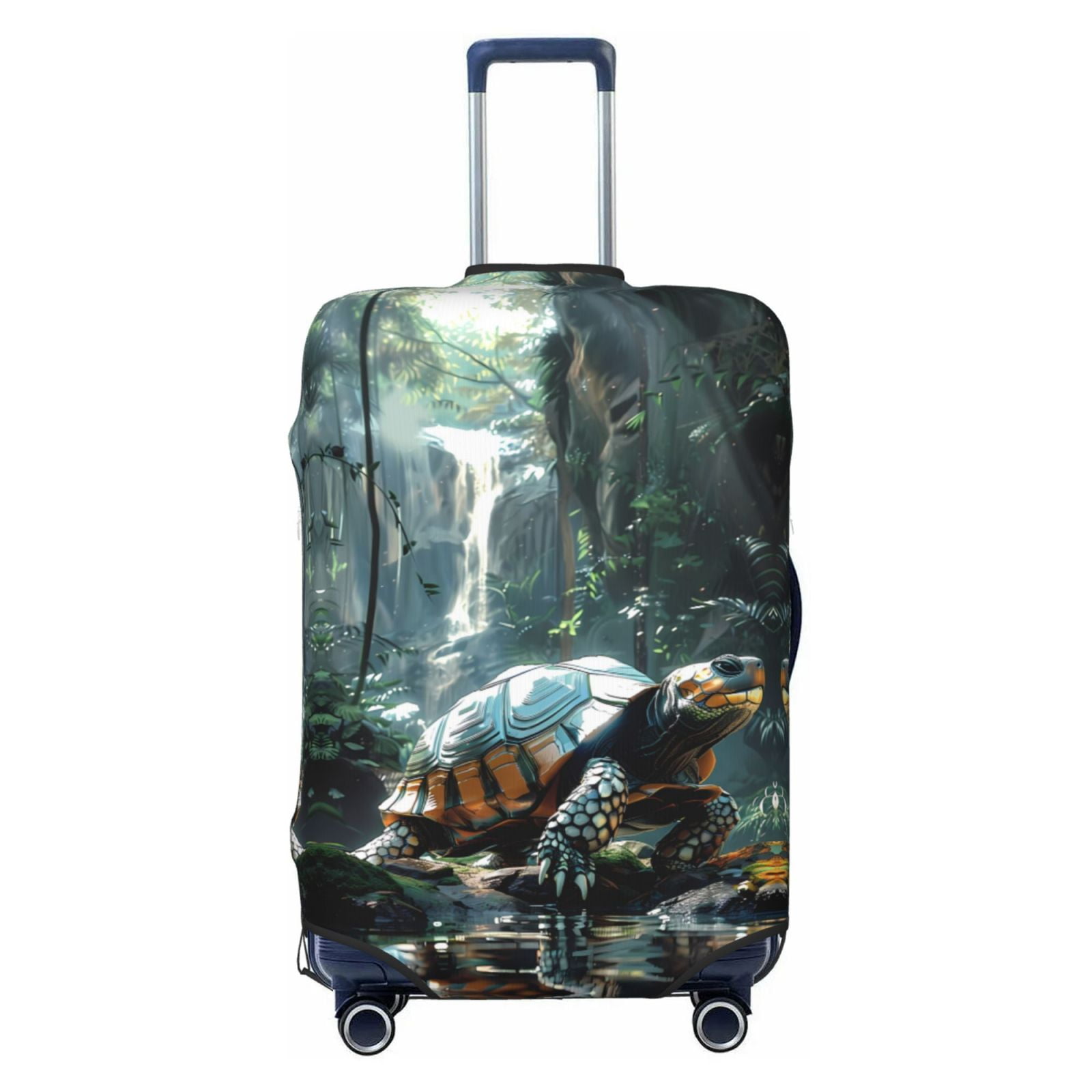 Turtle In Jungle Waterfall Luggage Cover for Travel Business Trip ...
