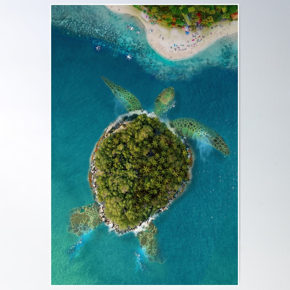 Turtle Island Poster Wall Art, Modern Wall Decor For Living Room ...