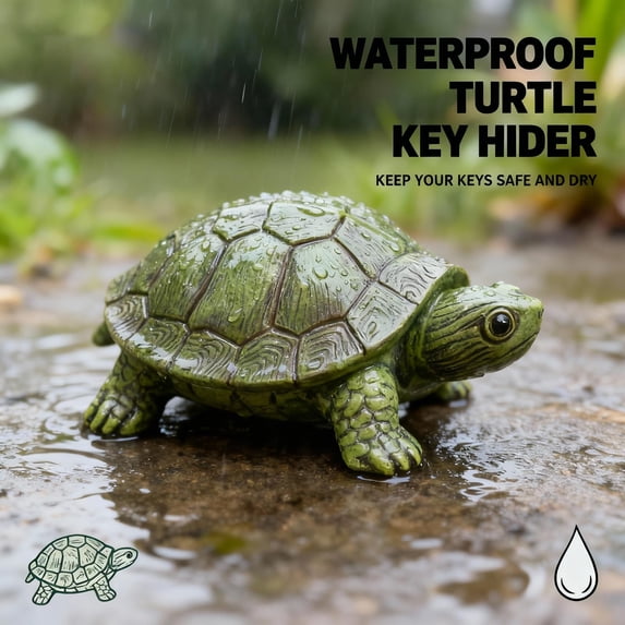 Turtle Key Hider Outdoor Fake Stone Hidden Key Box Weather-resistant ...